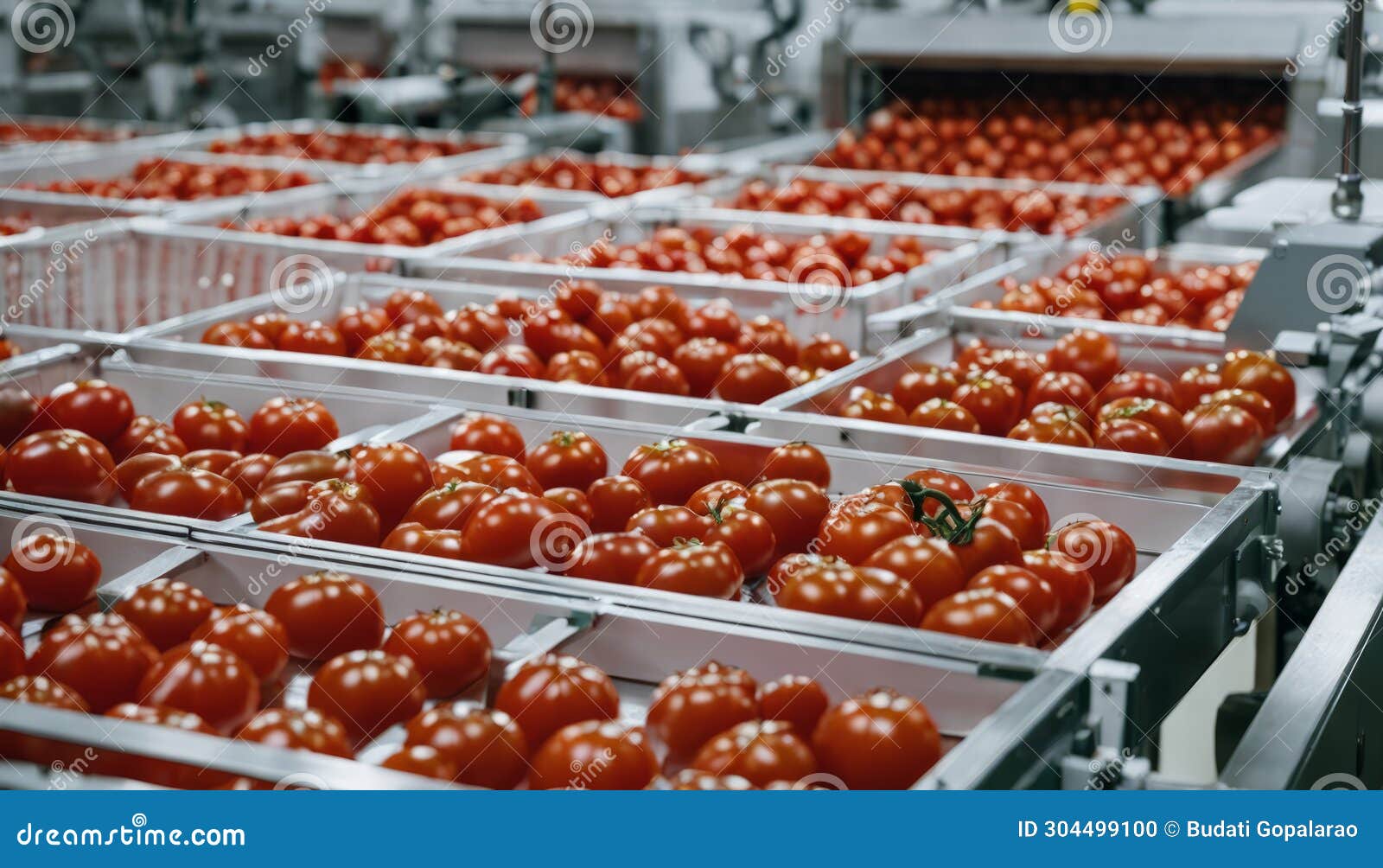 Tomatoes are Being Processed in a Factory Stock Illustration ...