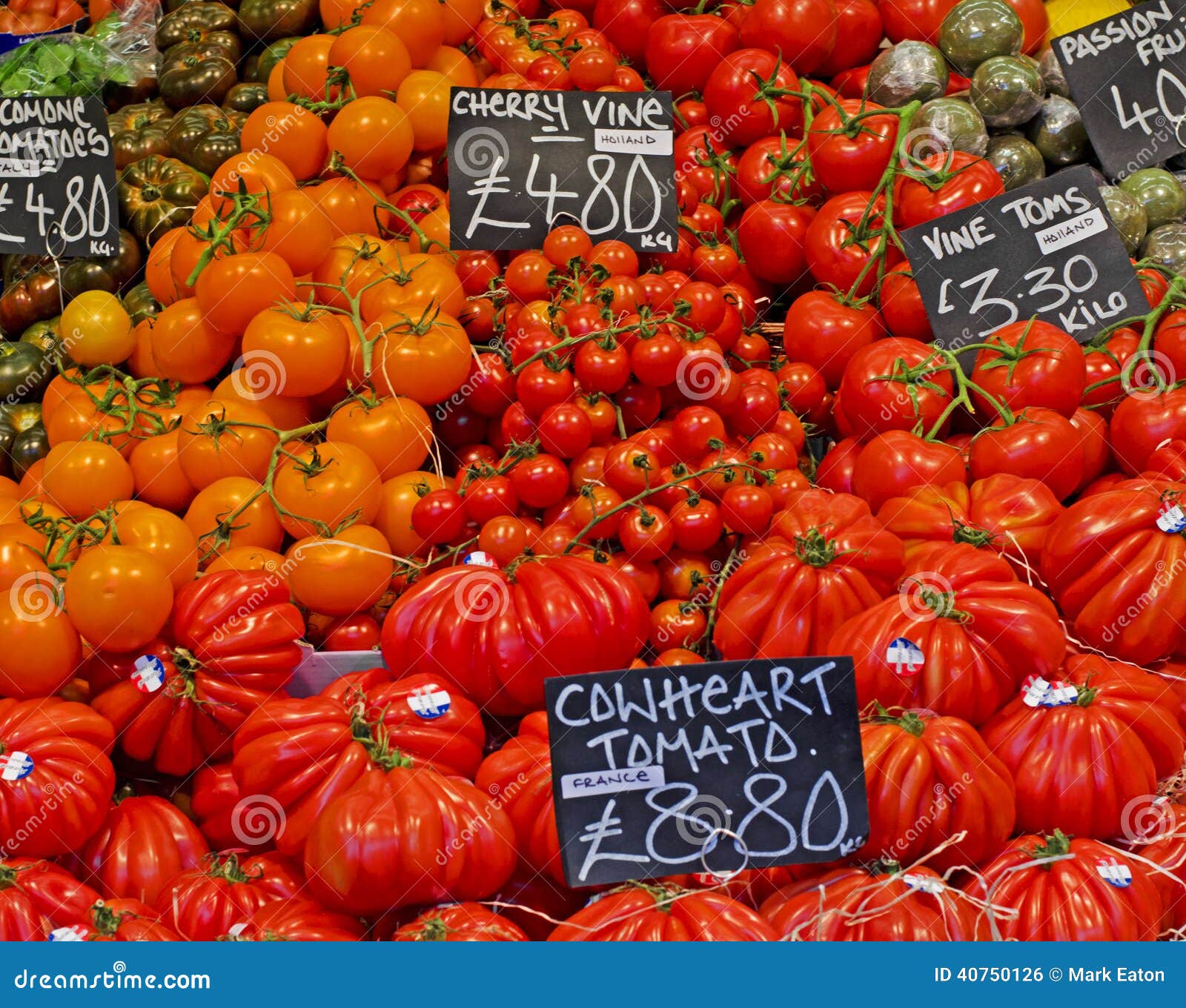 Tomatoes at Borough Market stock photo. Image of chop - 40750126