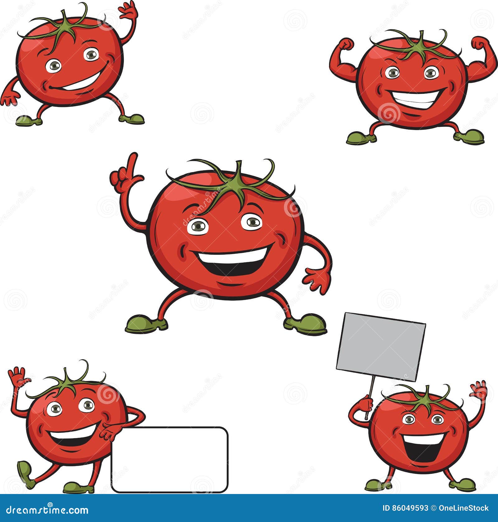Tomatoes cartoon figures stock vector. Illustration of dieting - 86049593