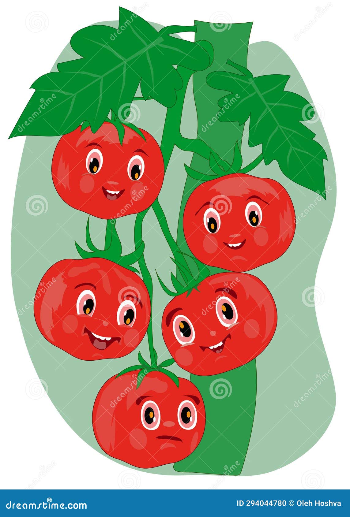 Tomatoes, Cartoon Vector Illustration. Several Cartoon Tomatoes with ...