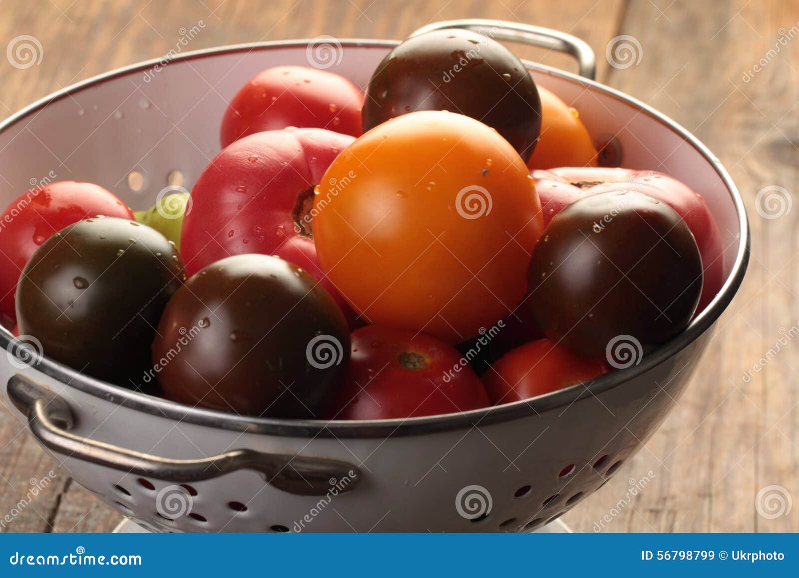 Tomatoes in a colander stock image. Image of white, yellow - 56798799