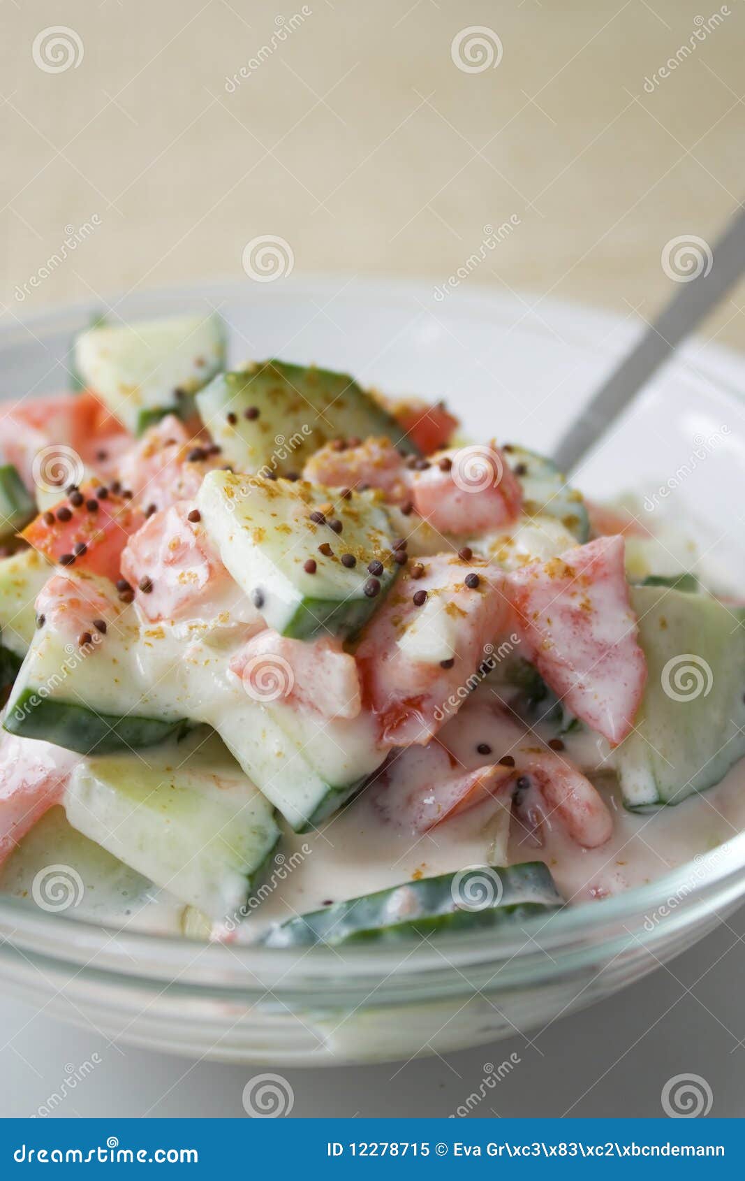 Tomatoes Cucumber Raita stock image. Image of bowl, selective - 12278715