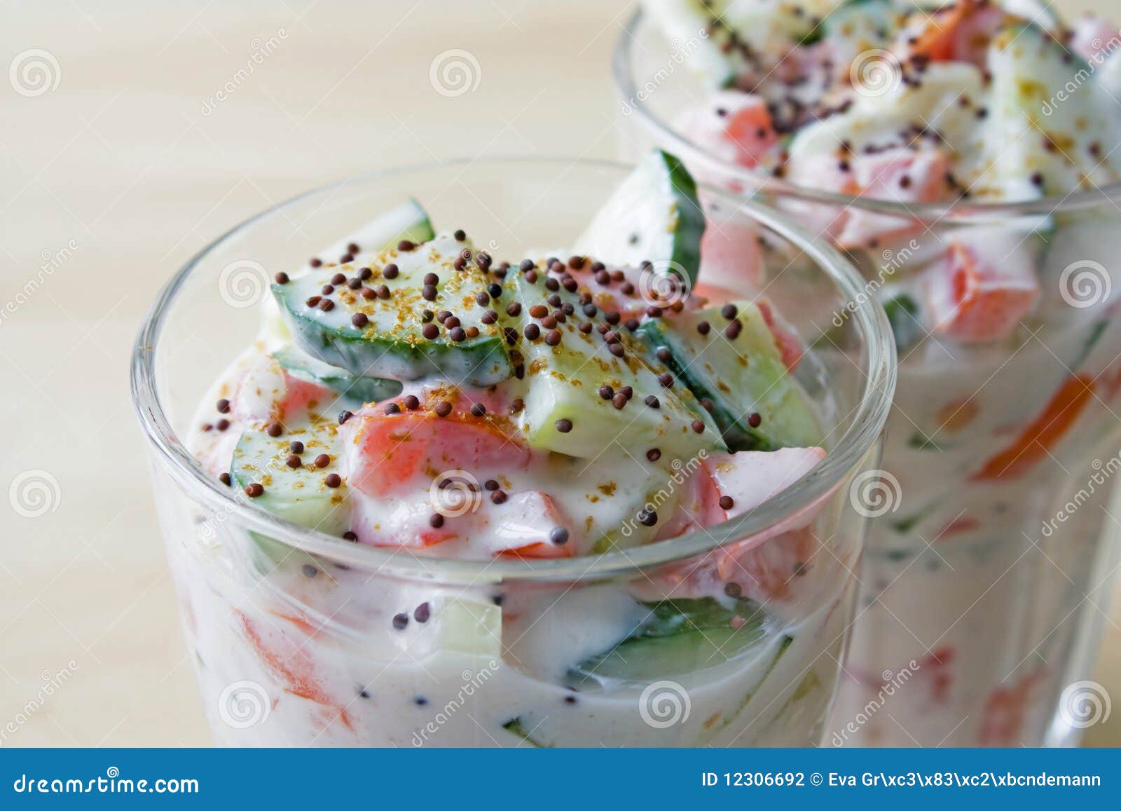 Tomatoes Cucumber Raita stock photo. Image of vegetables - 12306692