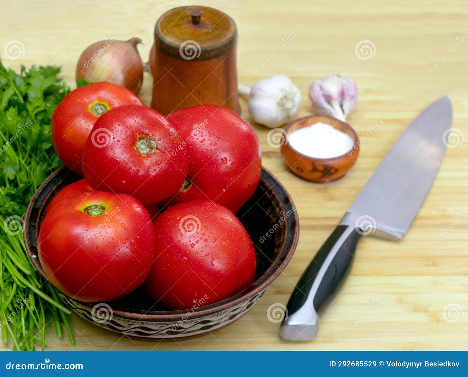 Tomatoes before cutting stock image. Image of bowl, kitchen - 292685529