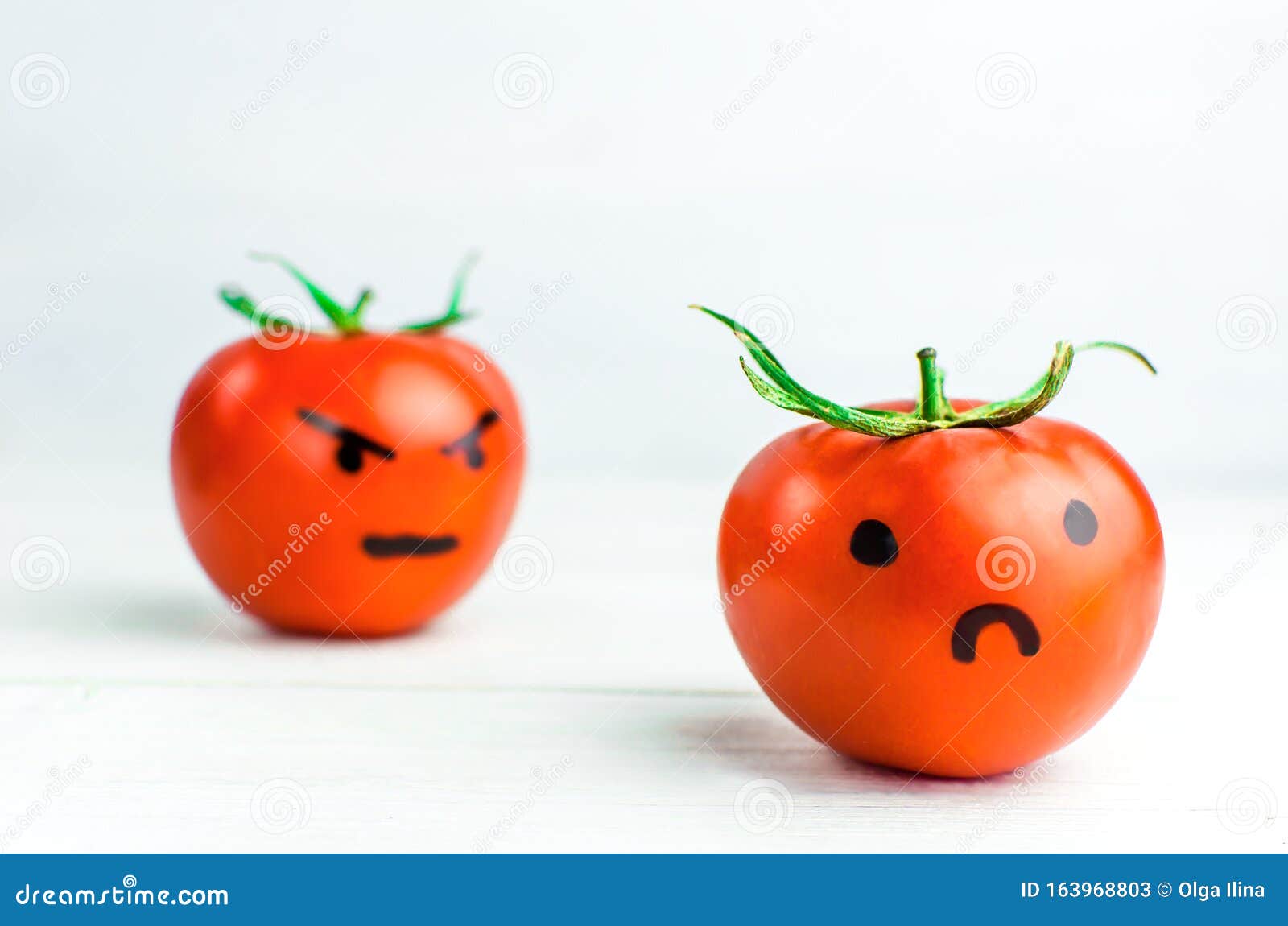 Tomatoes with Emotions. Relationship Stock Image - Image of household ...