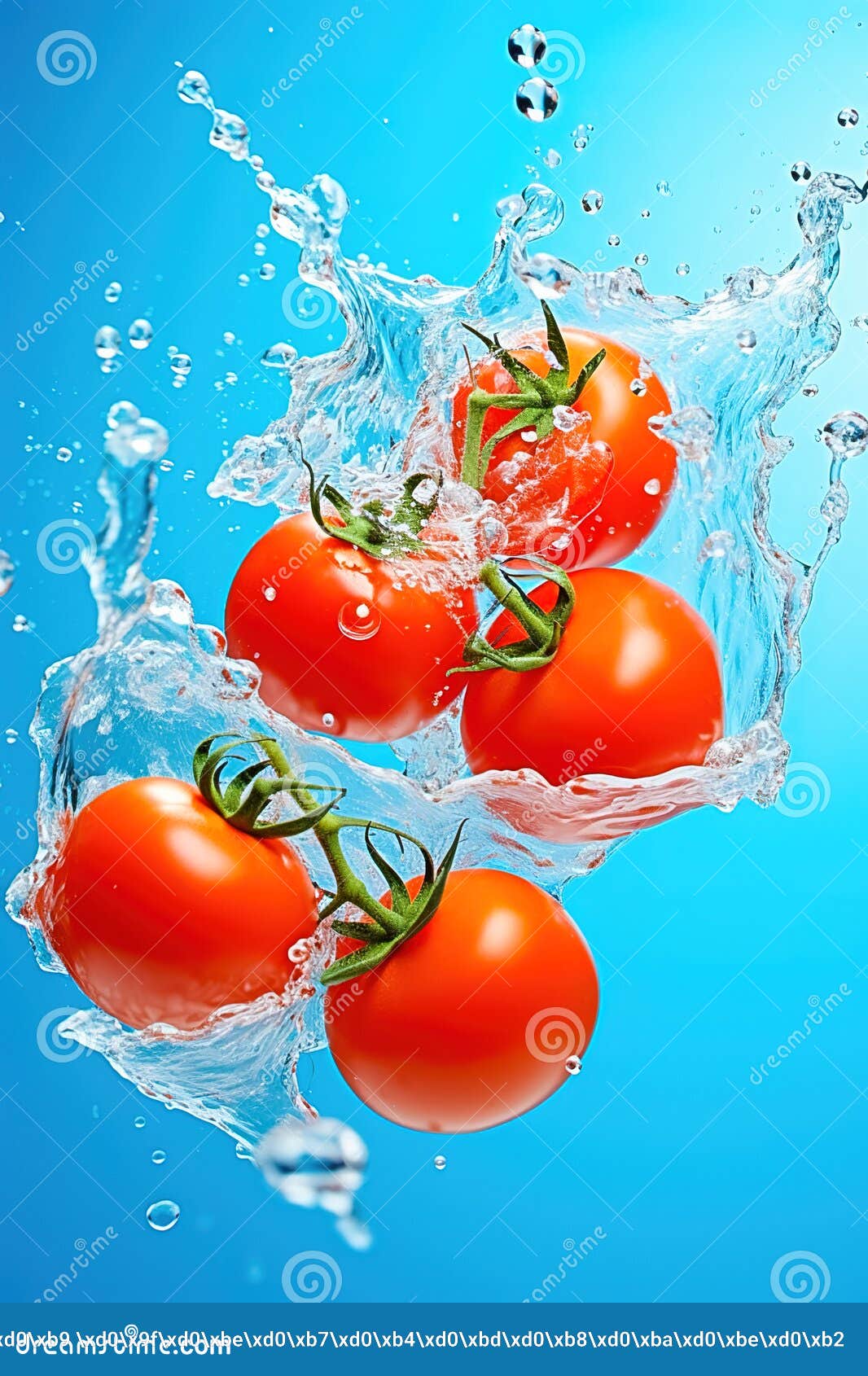 Tomatoes in Flight with Splashes. Stock Illustration - Illustration of ...