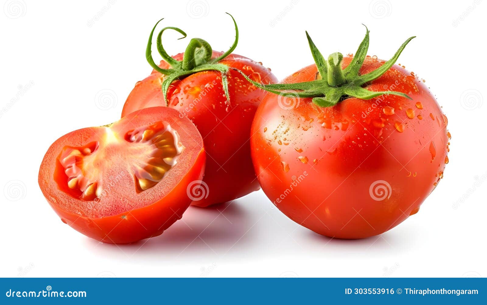 Tomatoes and Half Tomato Isolated Stock Photo - Image of nature, juicy ...