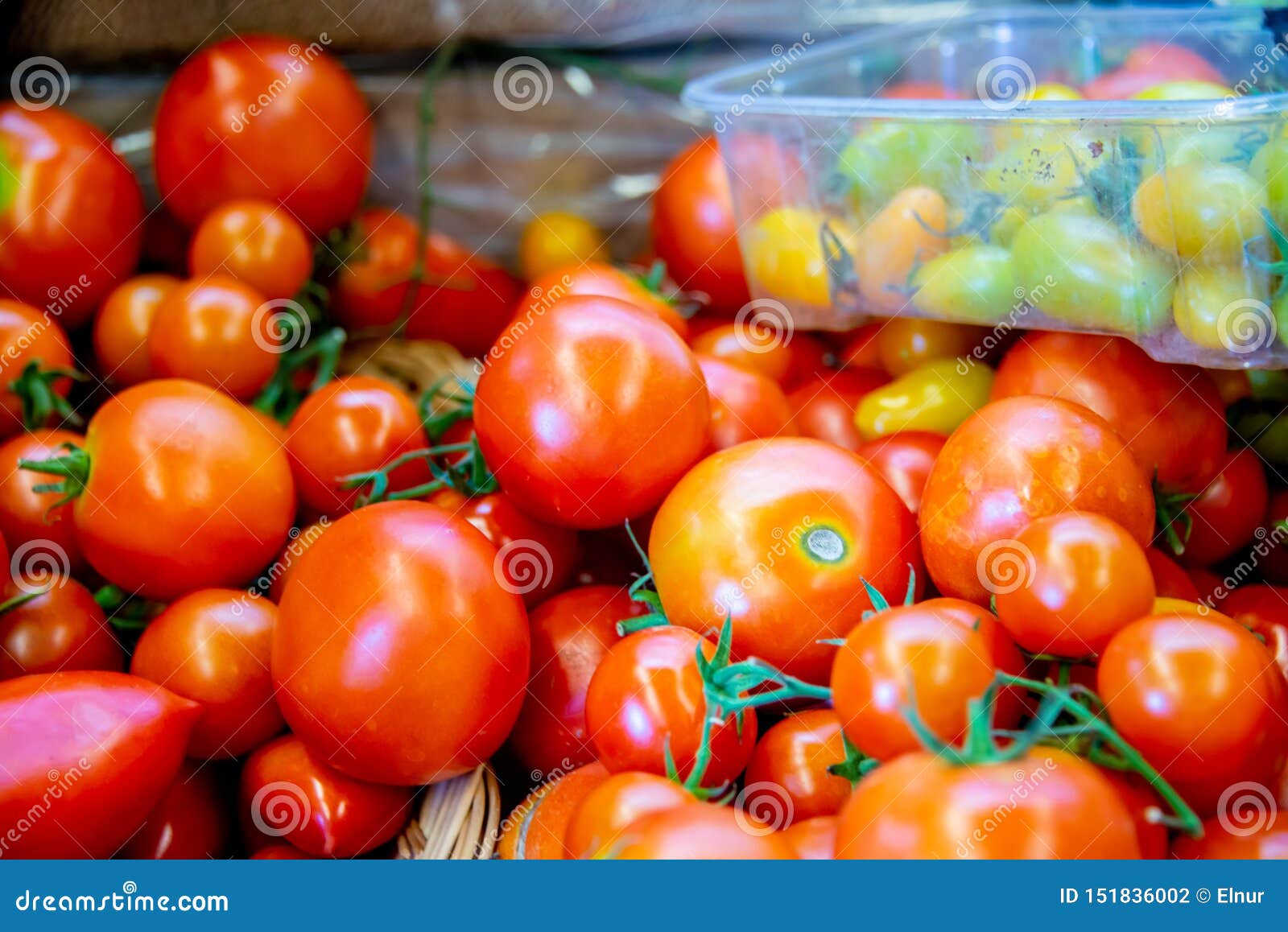 Tomatoes at the Market Display Stall Stock Photo - Image of marketplace ...