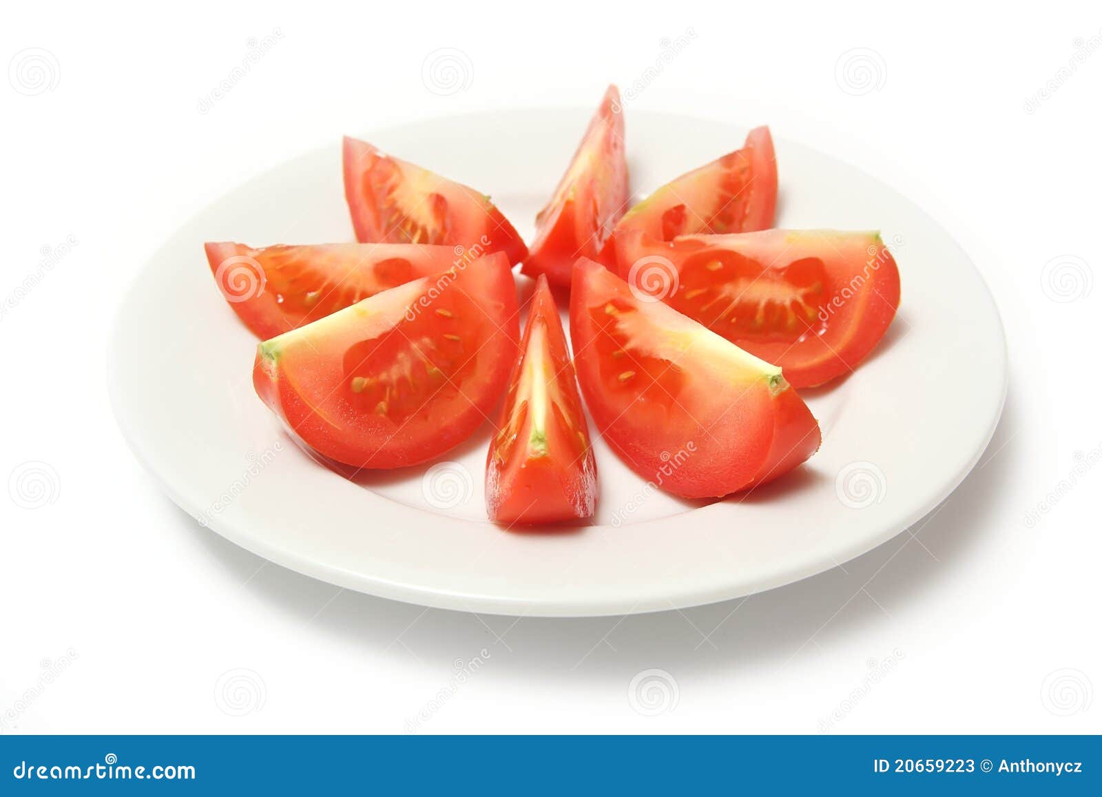 Tomatoes on plate stock image. Image of meal, white, healthy - 20659223