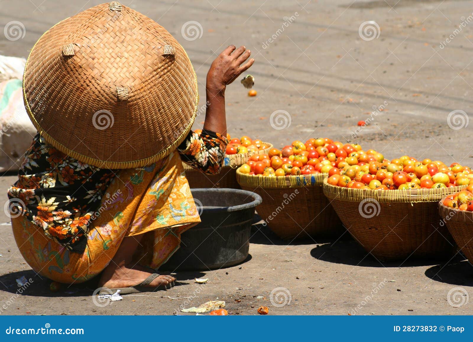 Tomatoes seller editorial photography. Image of goods - 28273832