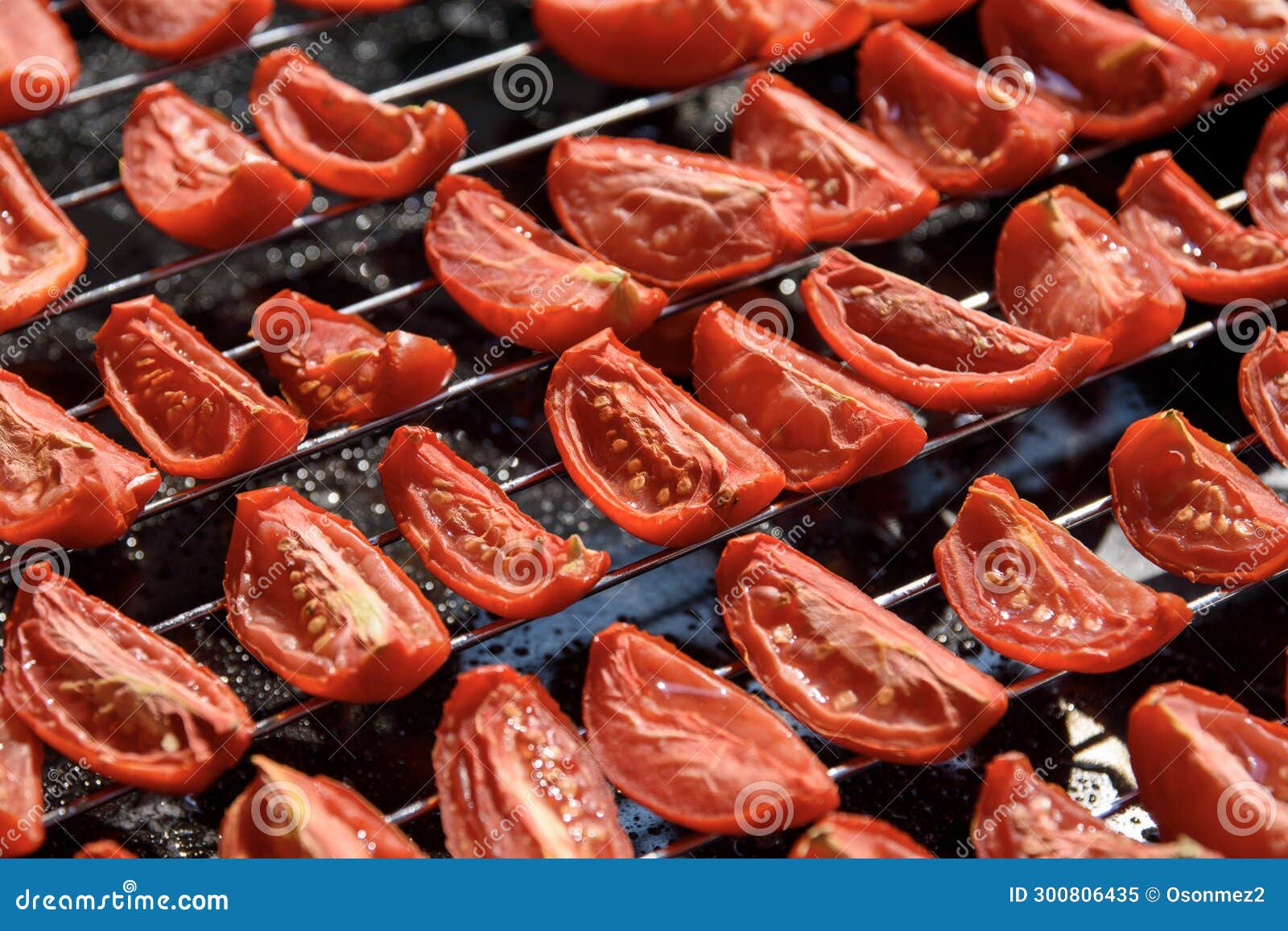 Tomatoes Sliced and Dried Under the Sun for Drying Stock Image - Image ...