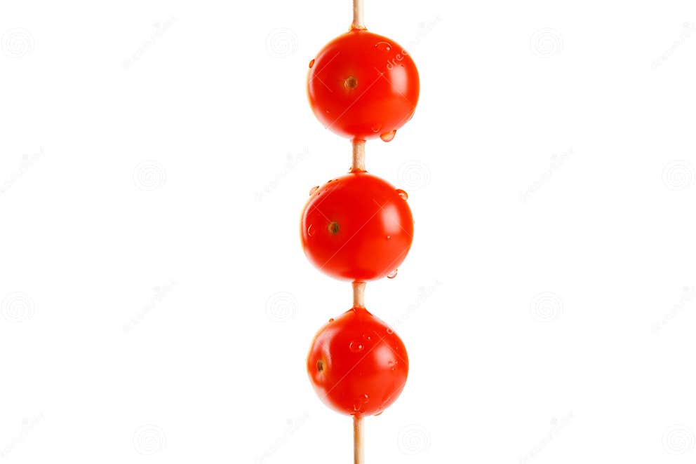 Tomatoes on a spit stock photo. Image of uncooked, fresh - 14563356