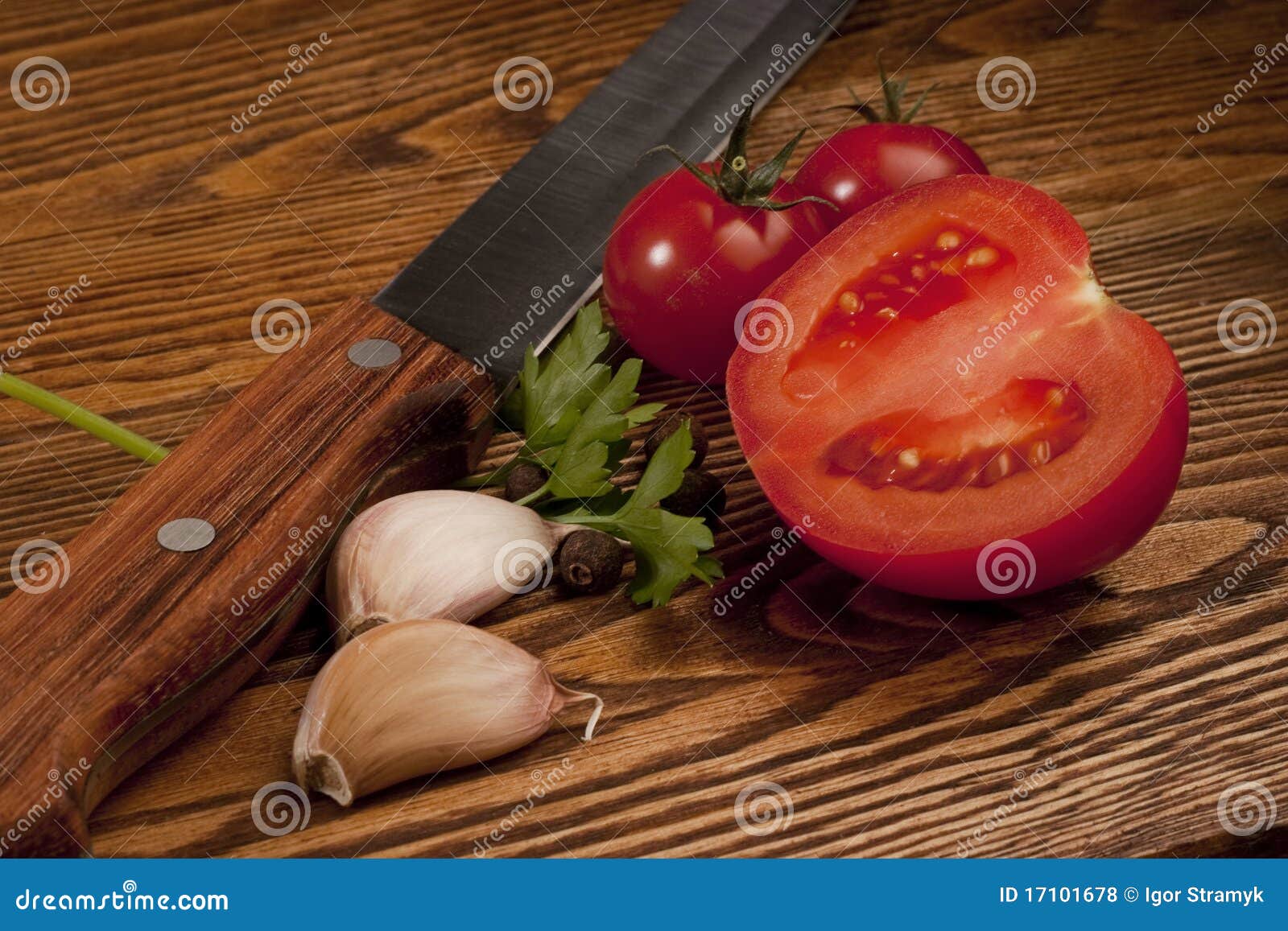 Tomatoes on table stock photo. Image of fresh, knife - 17101678