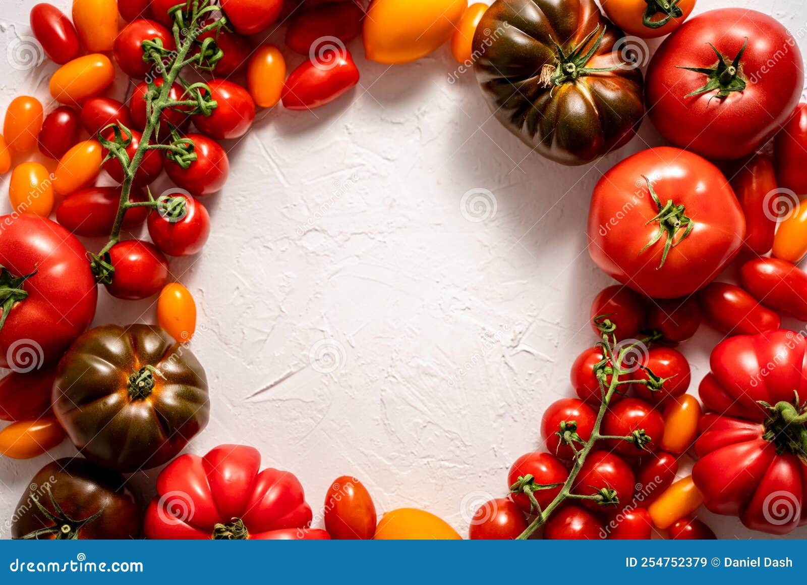 Tomatoes on the Table. Tomatoes of Different Varieties Stock Image ...
