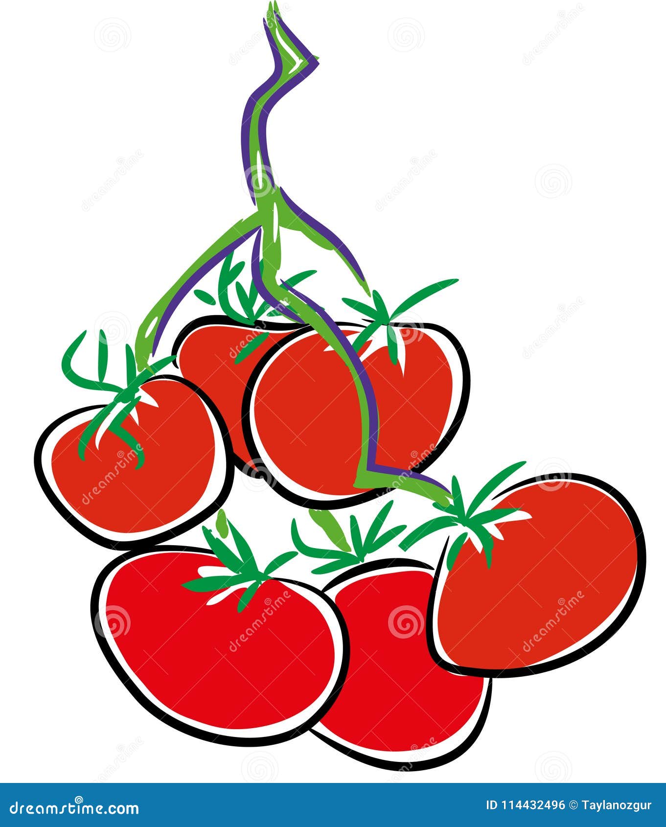 Red Tomatoes On Vine Clip Art Royalty-Free Stock Photo | CartoonDealer ...