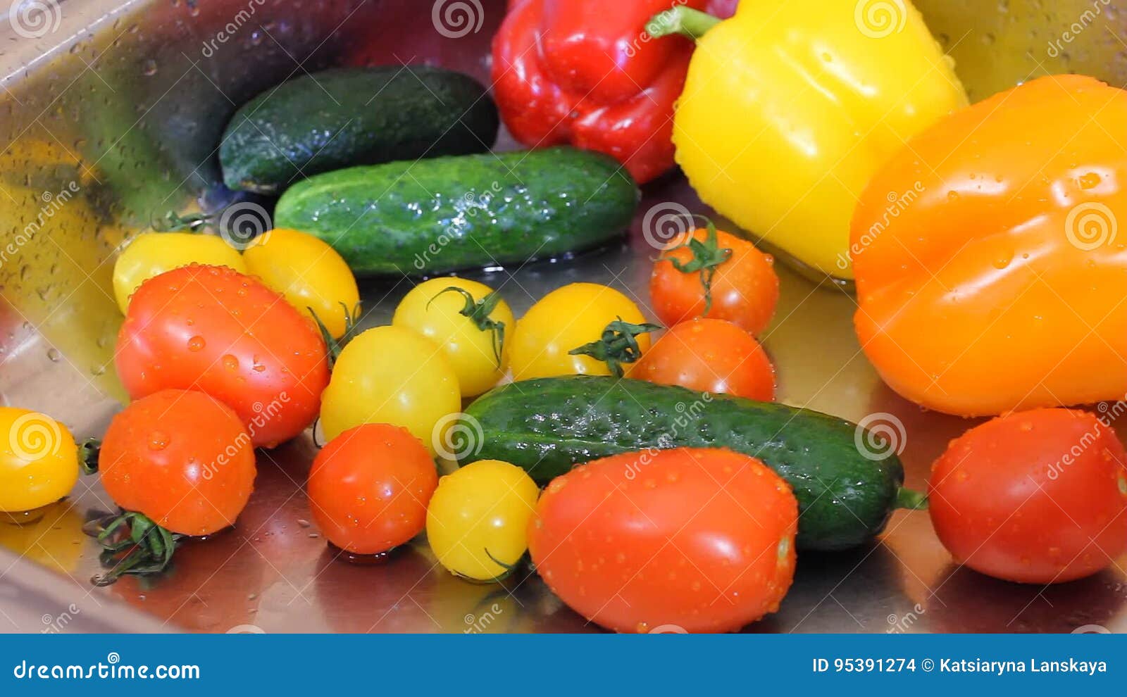 Tomatoes Washing with Clean Water Splash Drops. HD Stock Footage ...