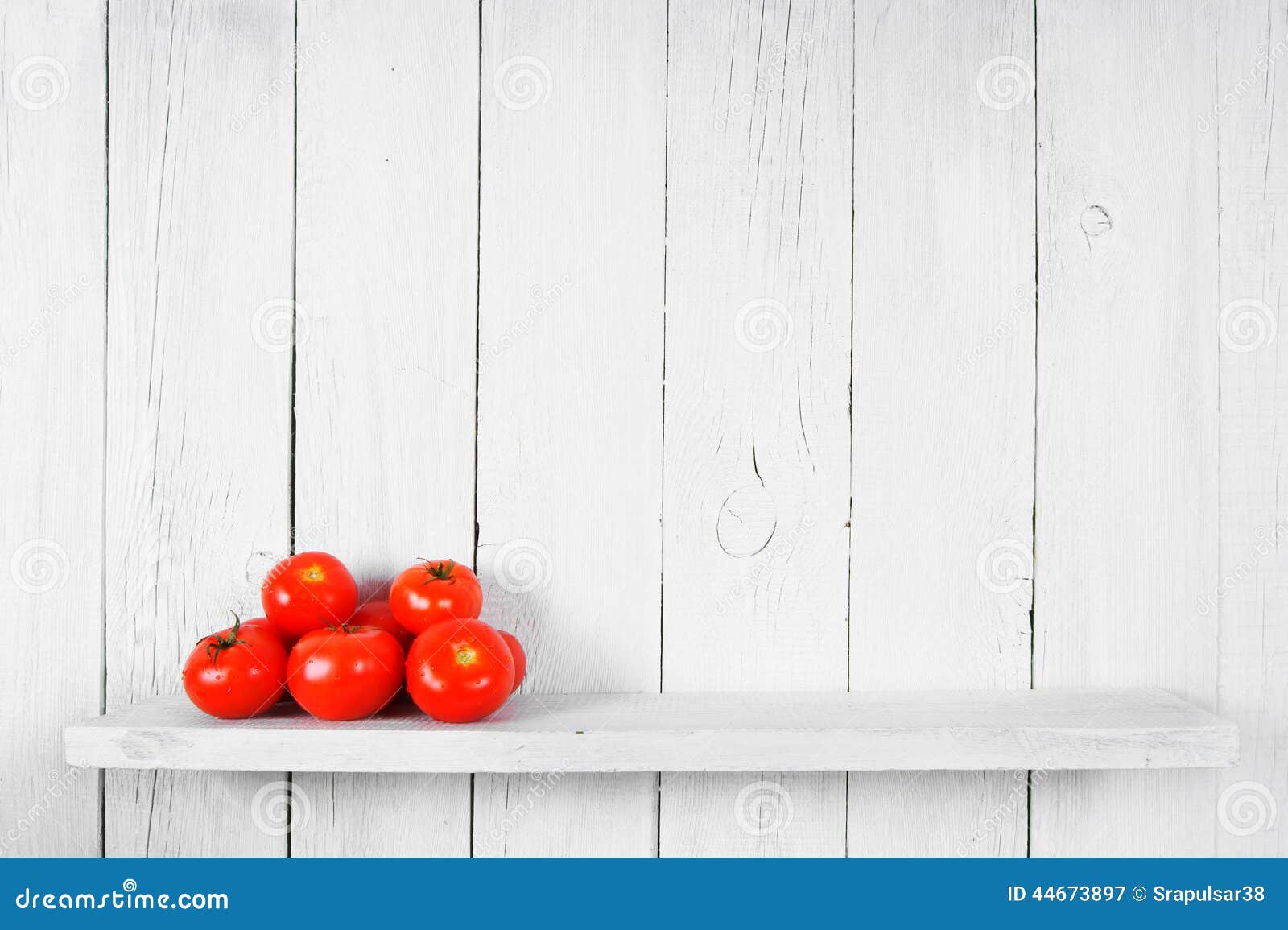 Tomatoes on a Wooden Shelf. Stock Image - Image of healthy, agriculture ...
