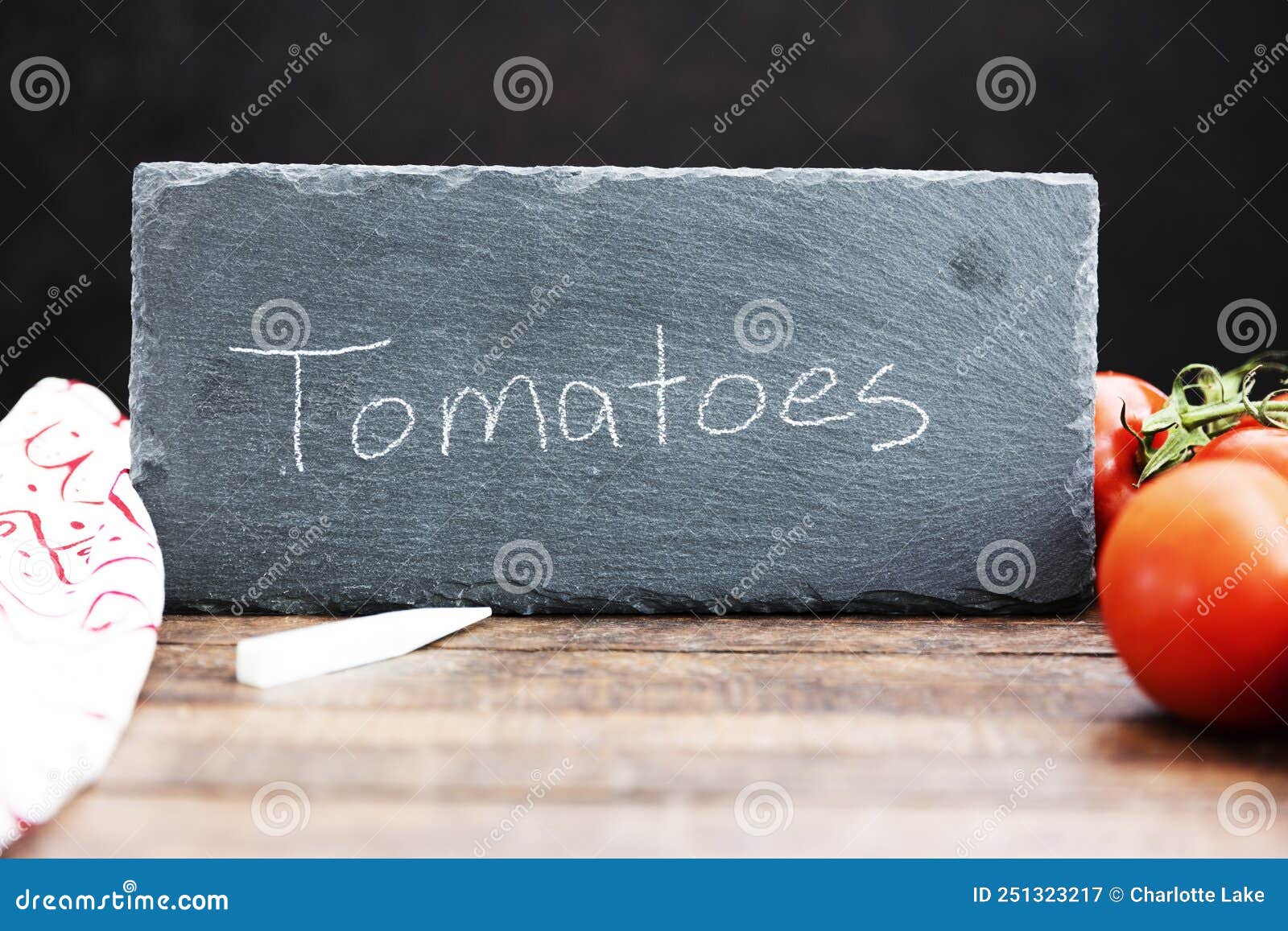 Tomatoes Written on Chalkboard Sign Stock Image - Image of tomato ...