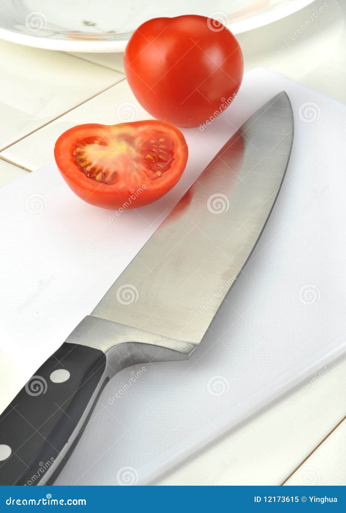 Tomatos with knife stock image. Image of healthy, blade - 12173615