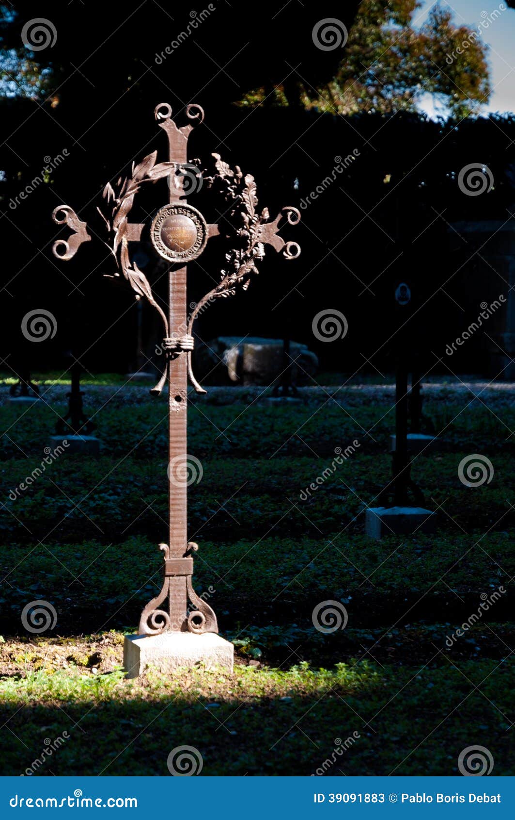 Tomb Cross on Aquileia Graveyard Stock Image - Image of european ...