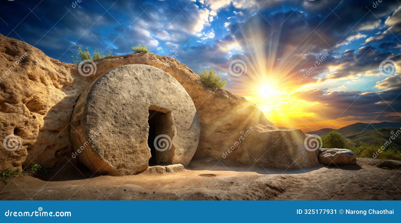 The Tomb is Empty he is Risen Resurrection the Stone Rolled Away AI ...
