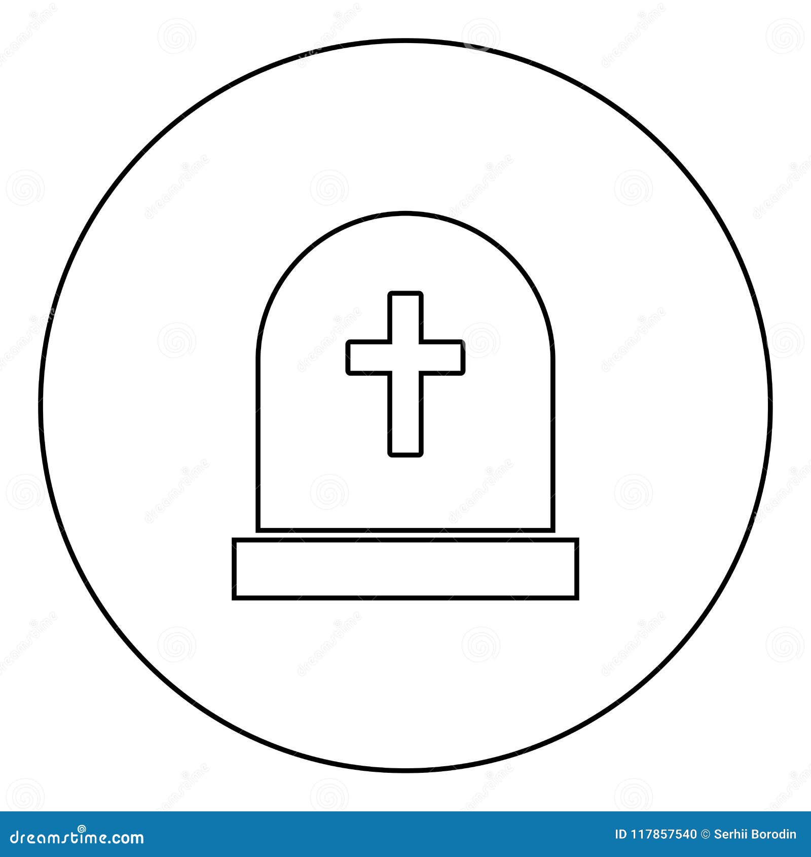 Outline Tomb Vector Icon. Isolated Black Simple Line Element ...