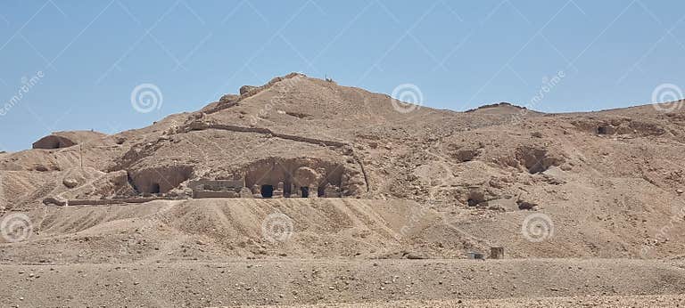 Tombs of Ancient Pyramid Workers Stock Photo - Image of valley ...