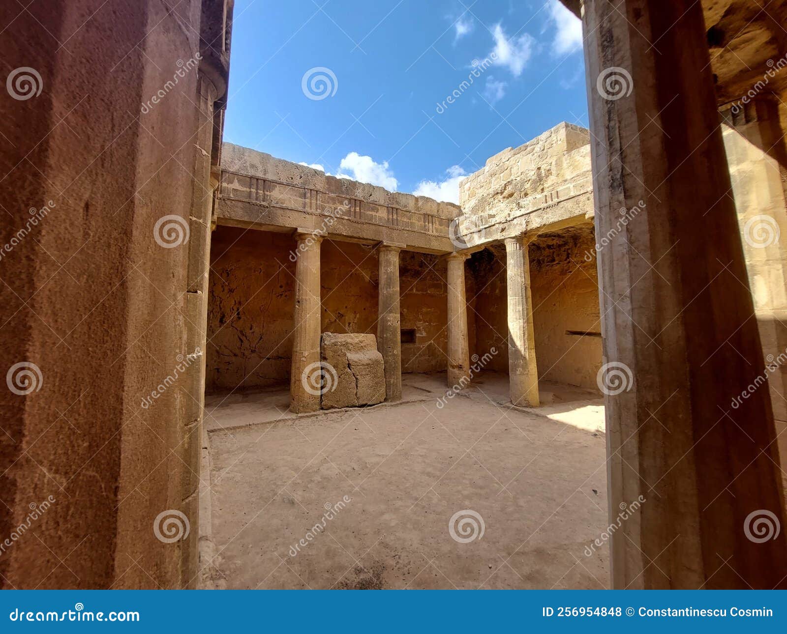 The Tombs of the Kings Paphos Stock Photo - Image of ruins, column ...