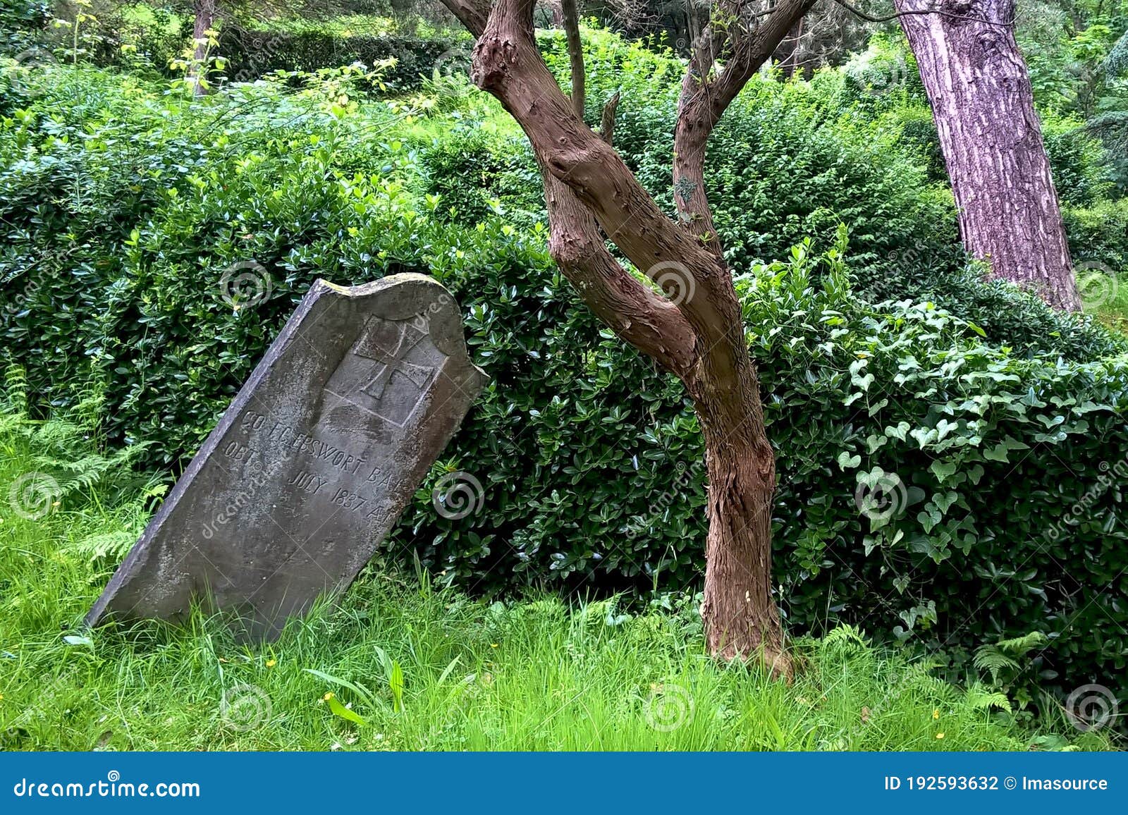 Ancient Graveyard Tombs With Edinburgh Castle In The Background ...