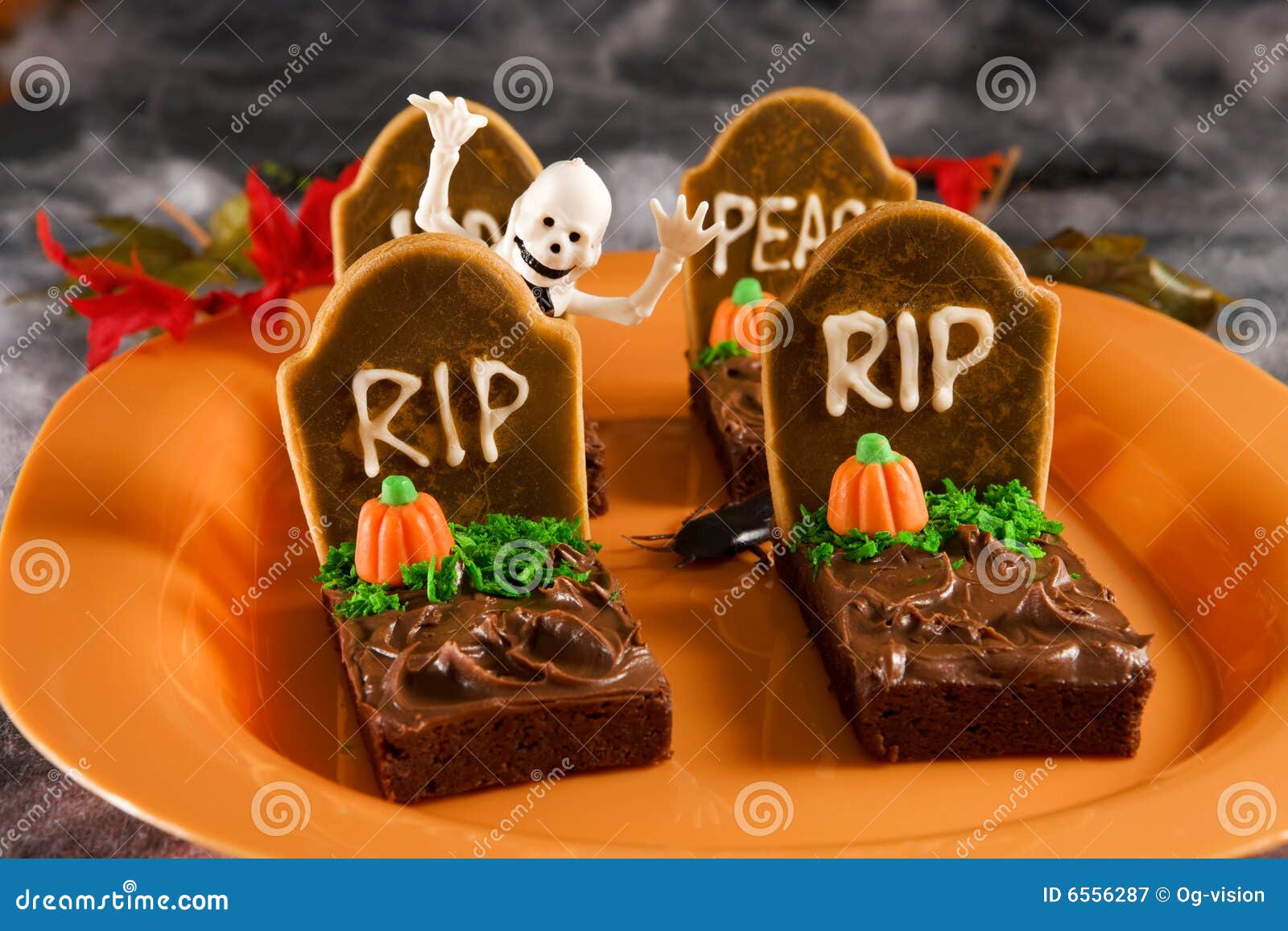 Tombstone brownies stock image. Image of baked, halloween - 6556287