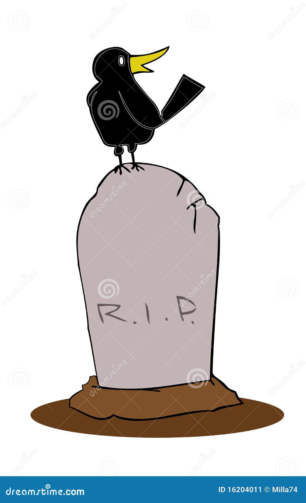 Crow Tombstone Cartoon Vector | CartoonDealer.com #102245783