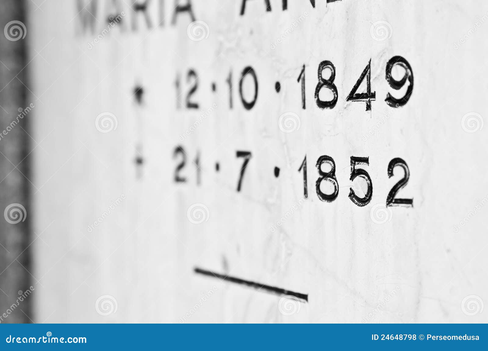 Tombstone with dates stock photo. Image of memorial, dead - 24648798