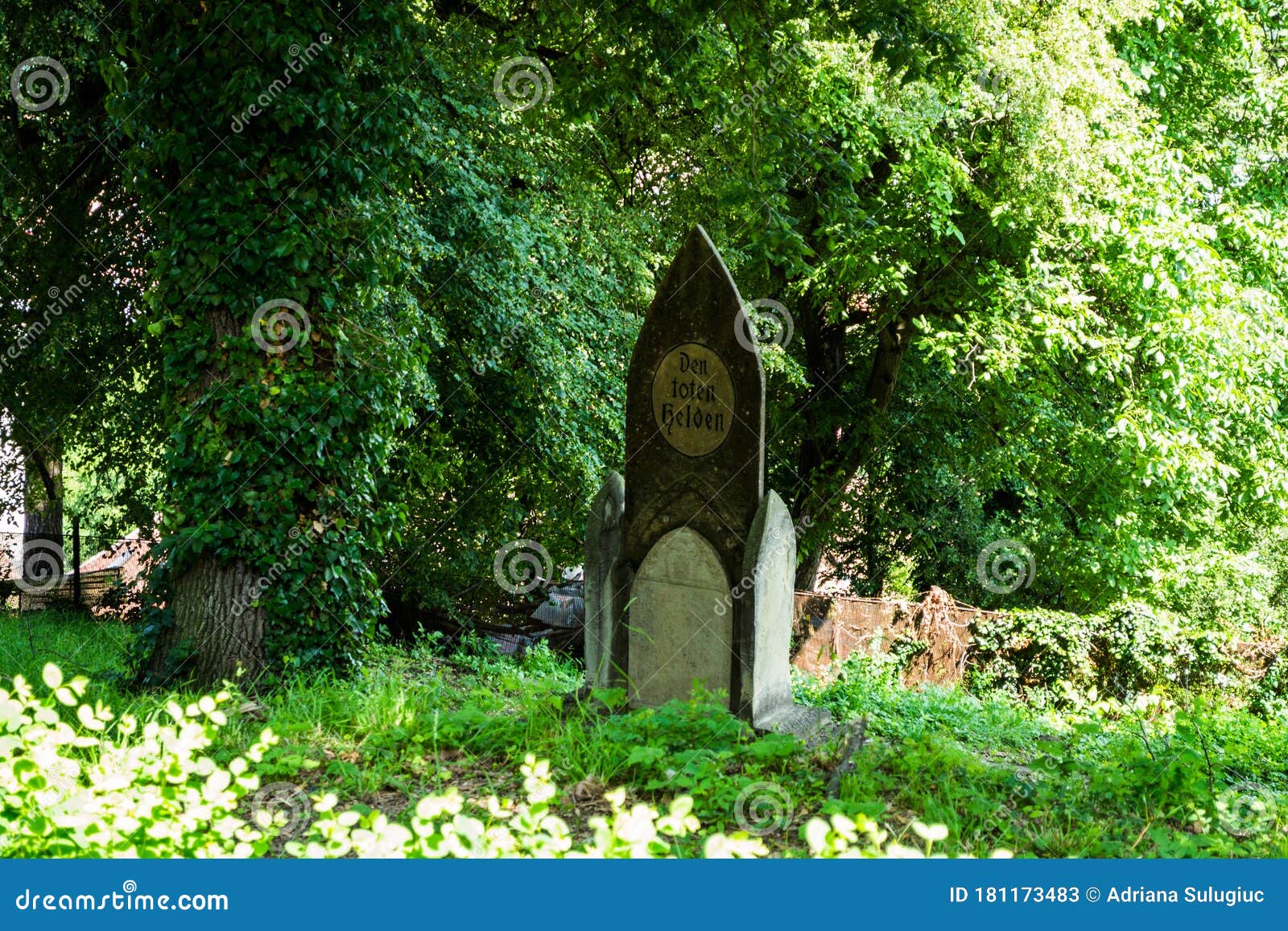 Tombstone in gothic style editorial stock photo. Image of gray - 181173483