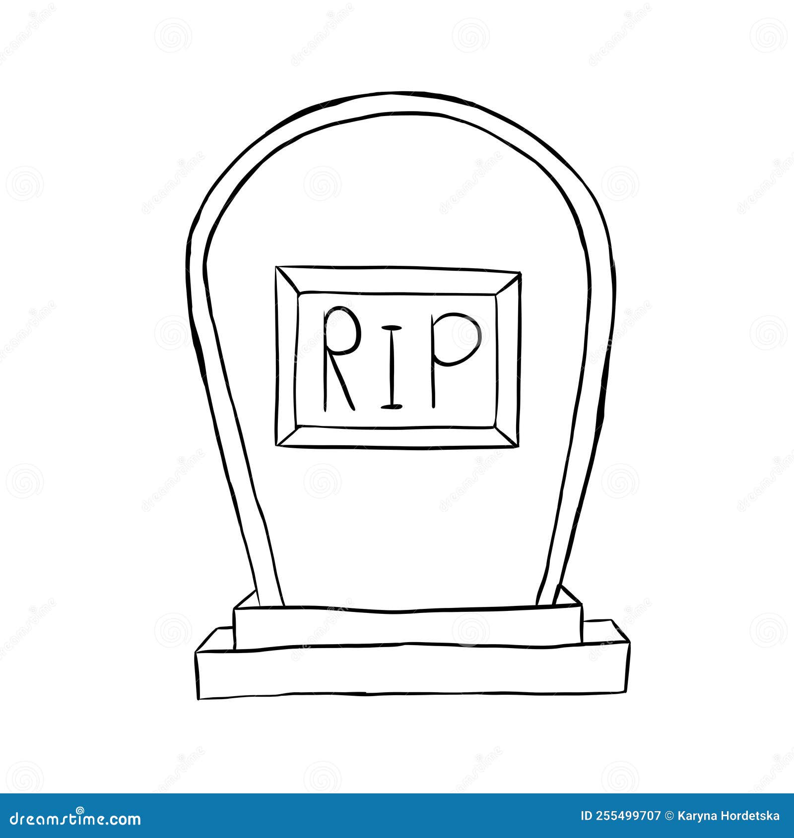 The Tombstone for Halloween, Line Art Illustration Stock Illustration ...