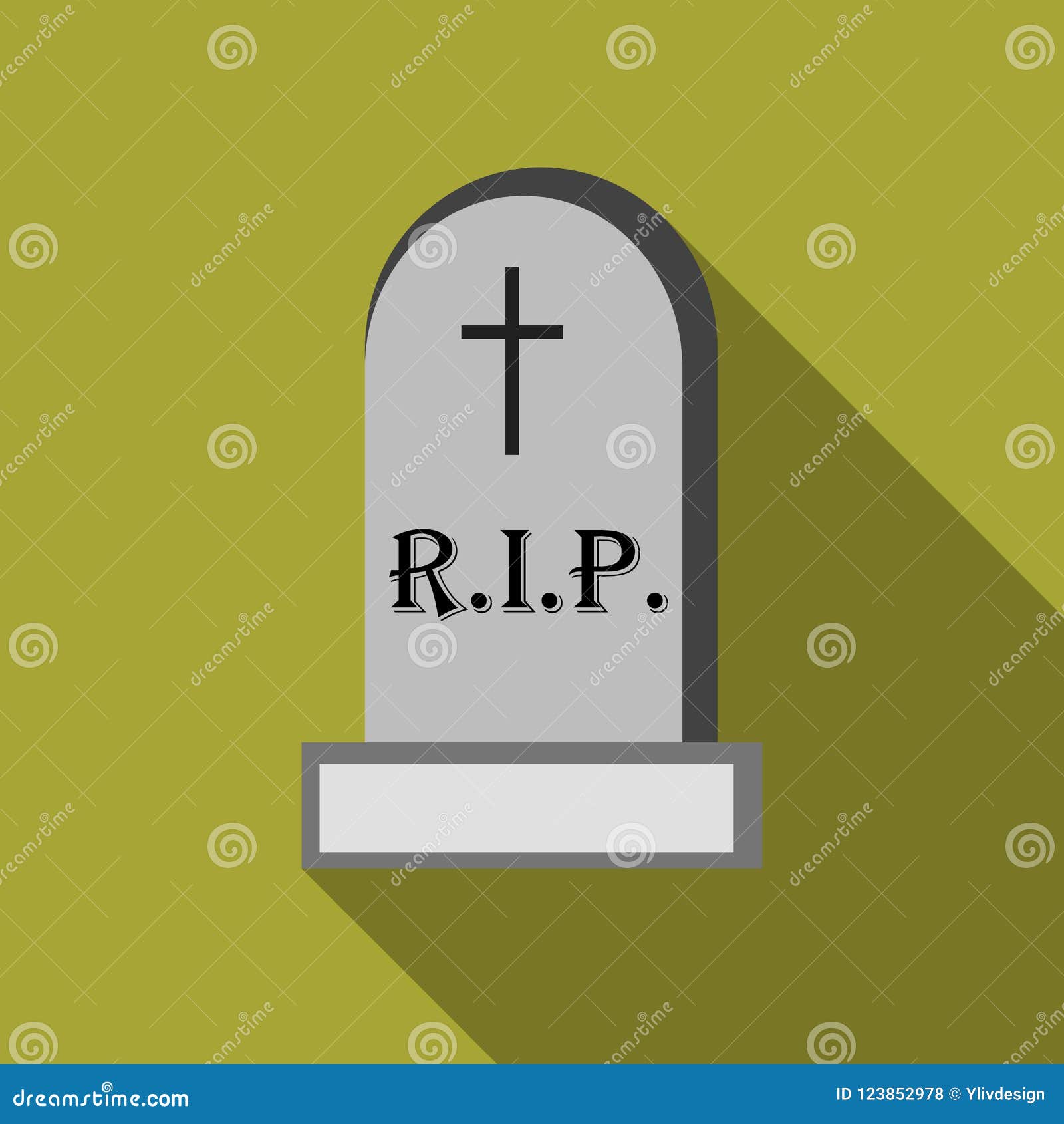 Tombstone icon, flat style stock illustration. Illustration of death ...