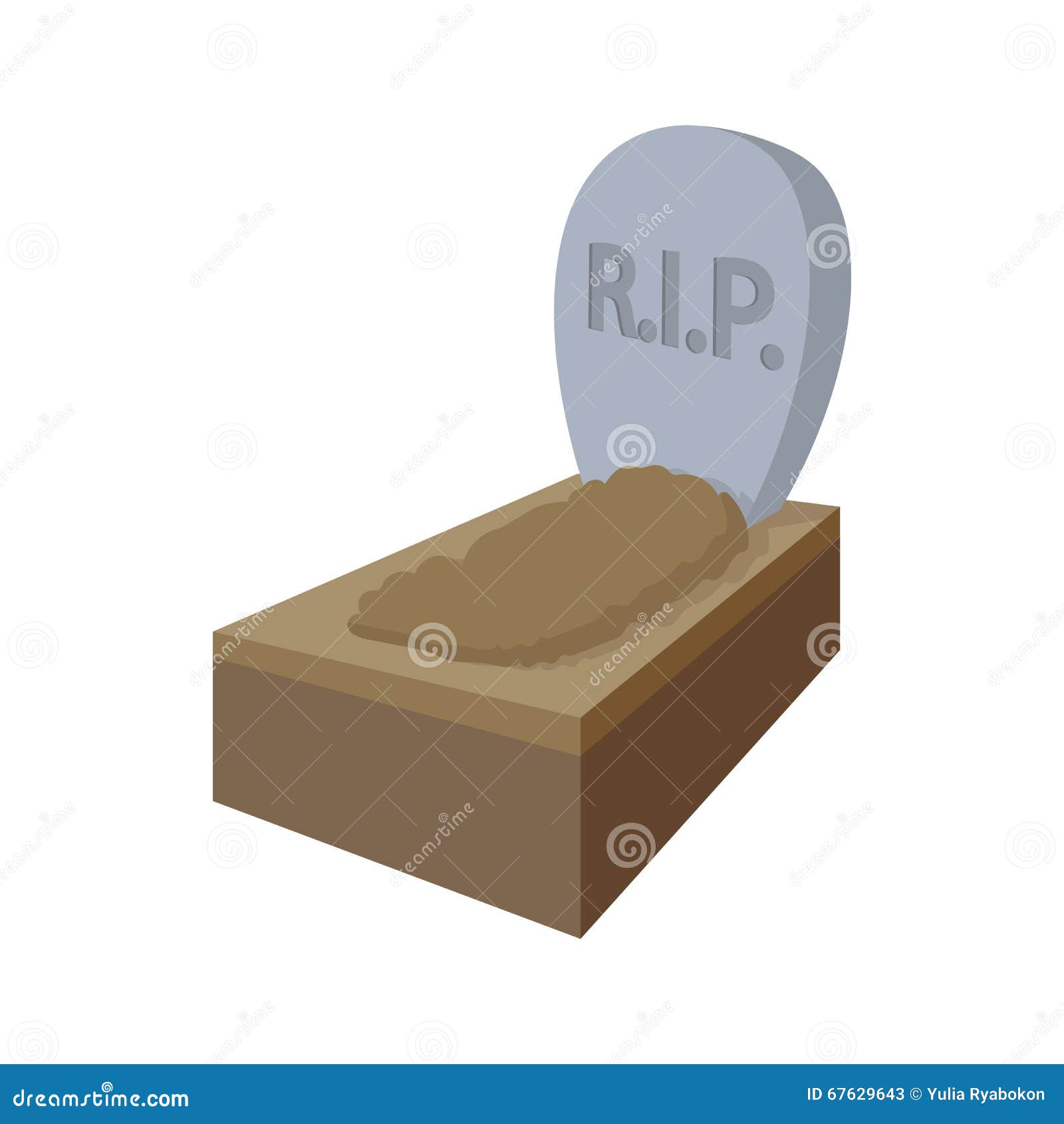Tombstone with RIP Icon, Cartoon Style Stock Vector - Illustration of ...