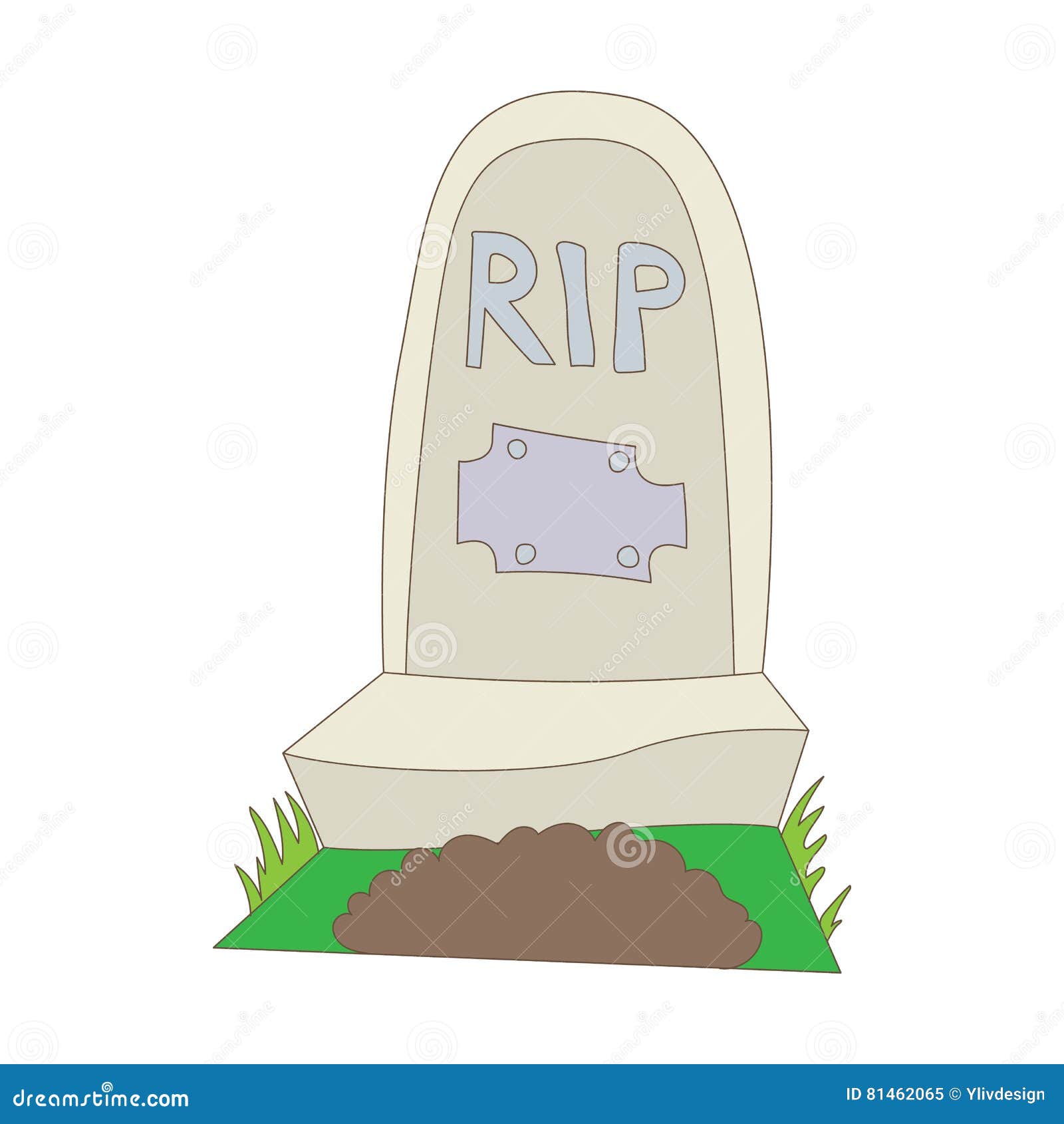 Tombstone with RIP Icon, Cartoon Style Stock Vector - Illustration of ...
