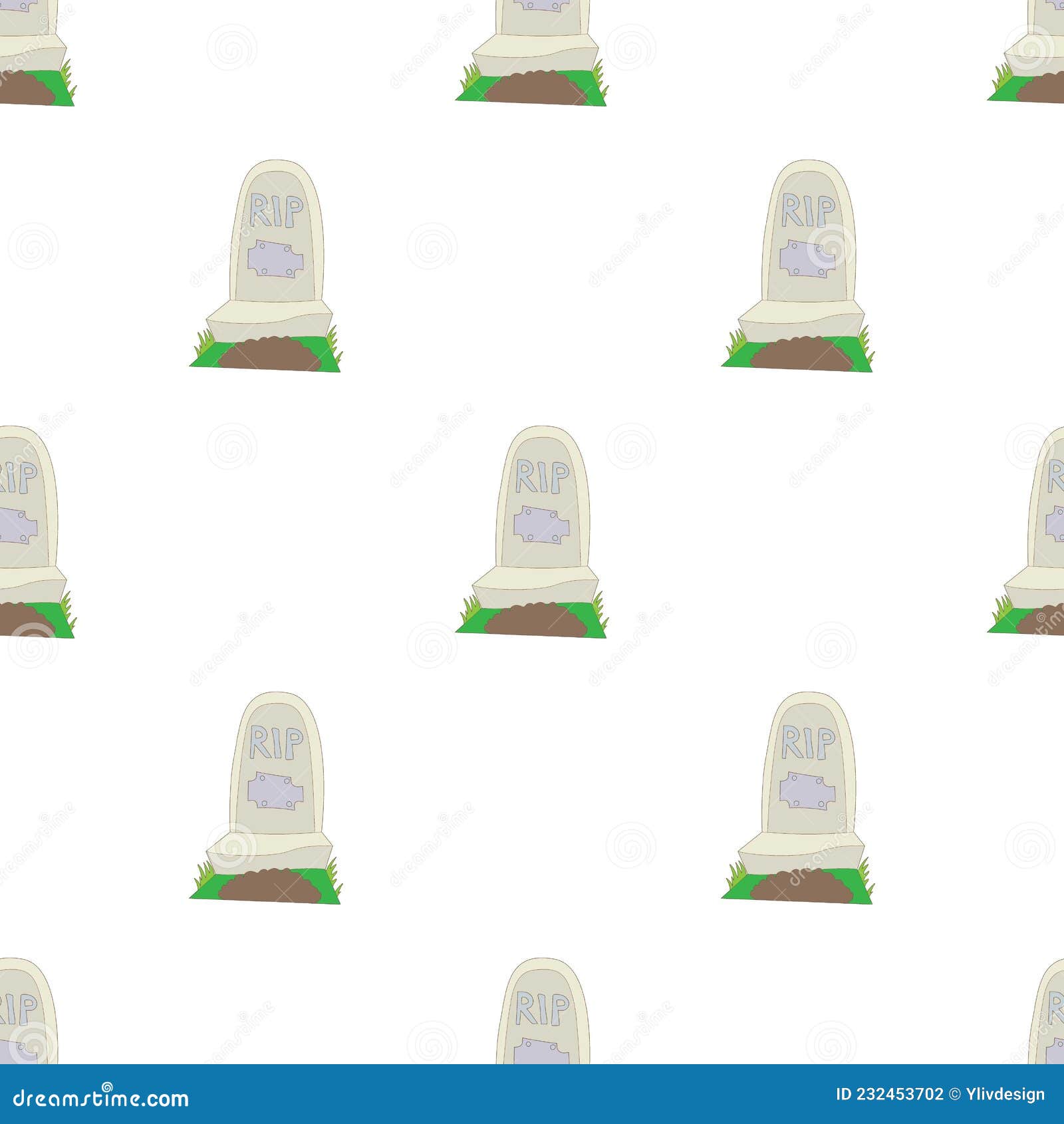 Tombstone with RIP Pattern Seamless Vector Stock Vector - Illustration ...