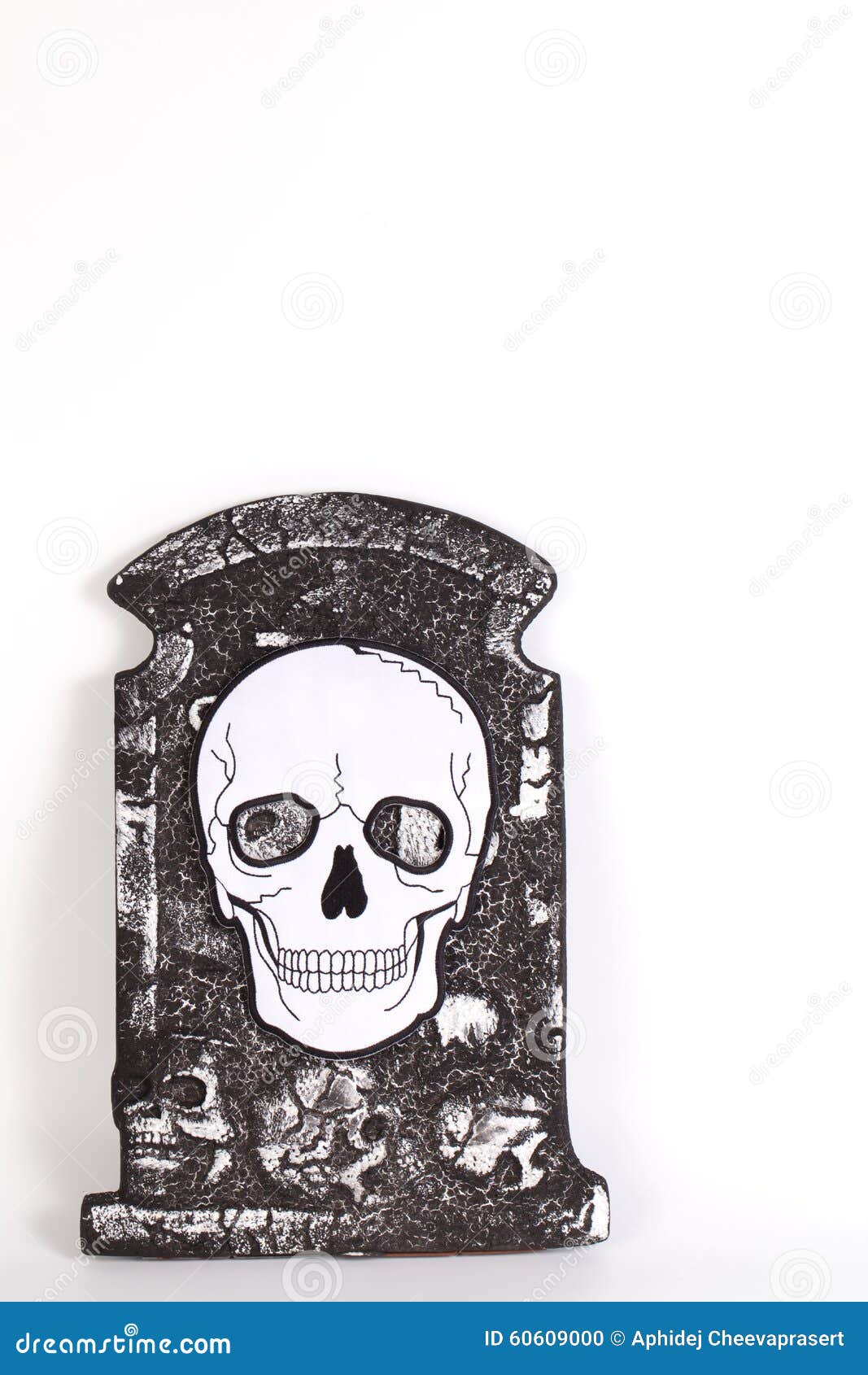 Tombstone with Skull on White Background, Stock Photo - Image of ...