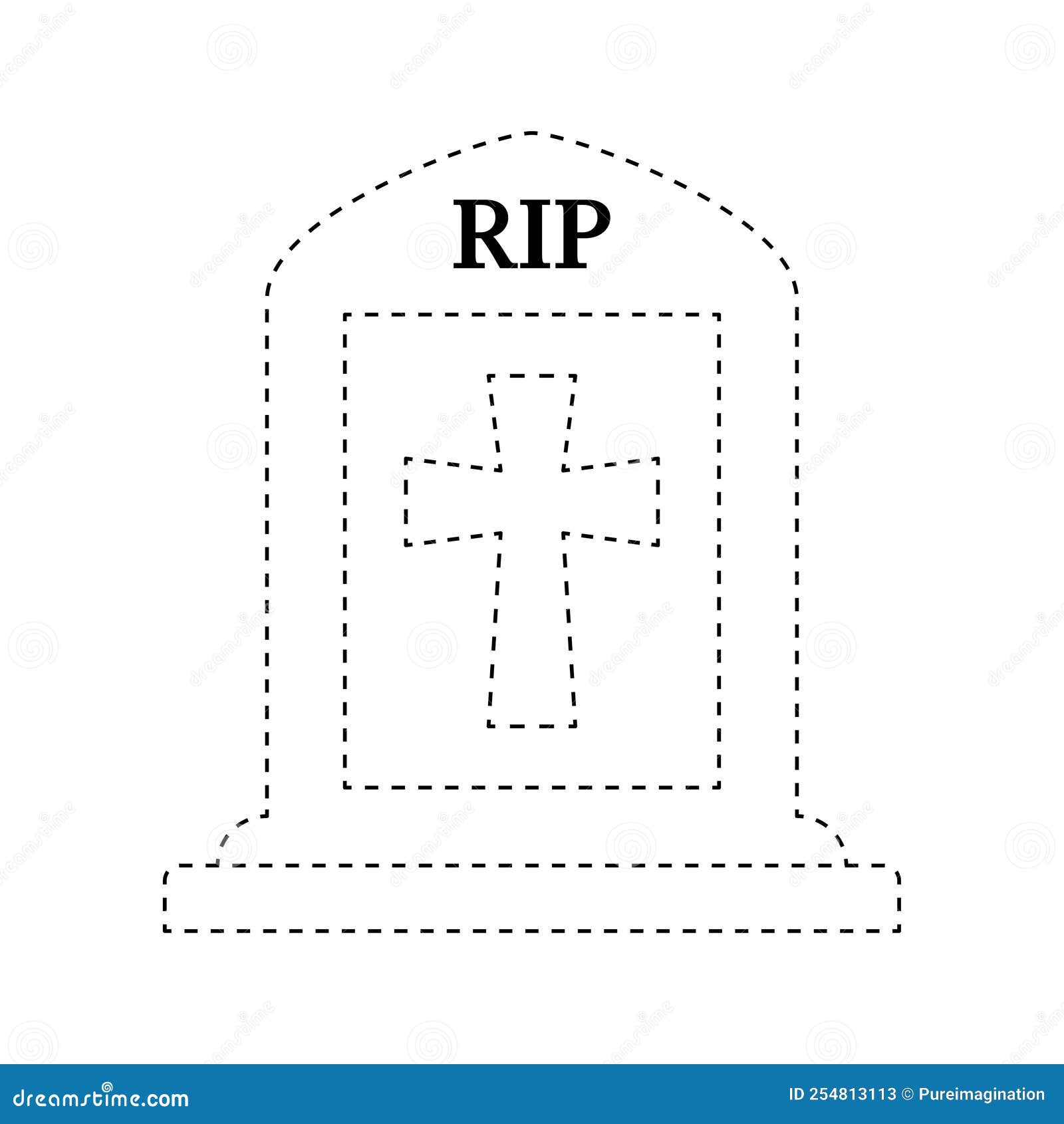 Tombstone Tracing Worksheet for Kids Stock Vector - Illustration of ...