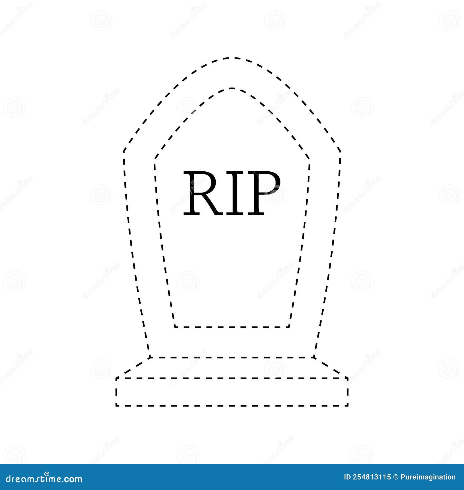 Tombstone Tracing Worksheet for Kids Stock Vector - Illustration of ...