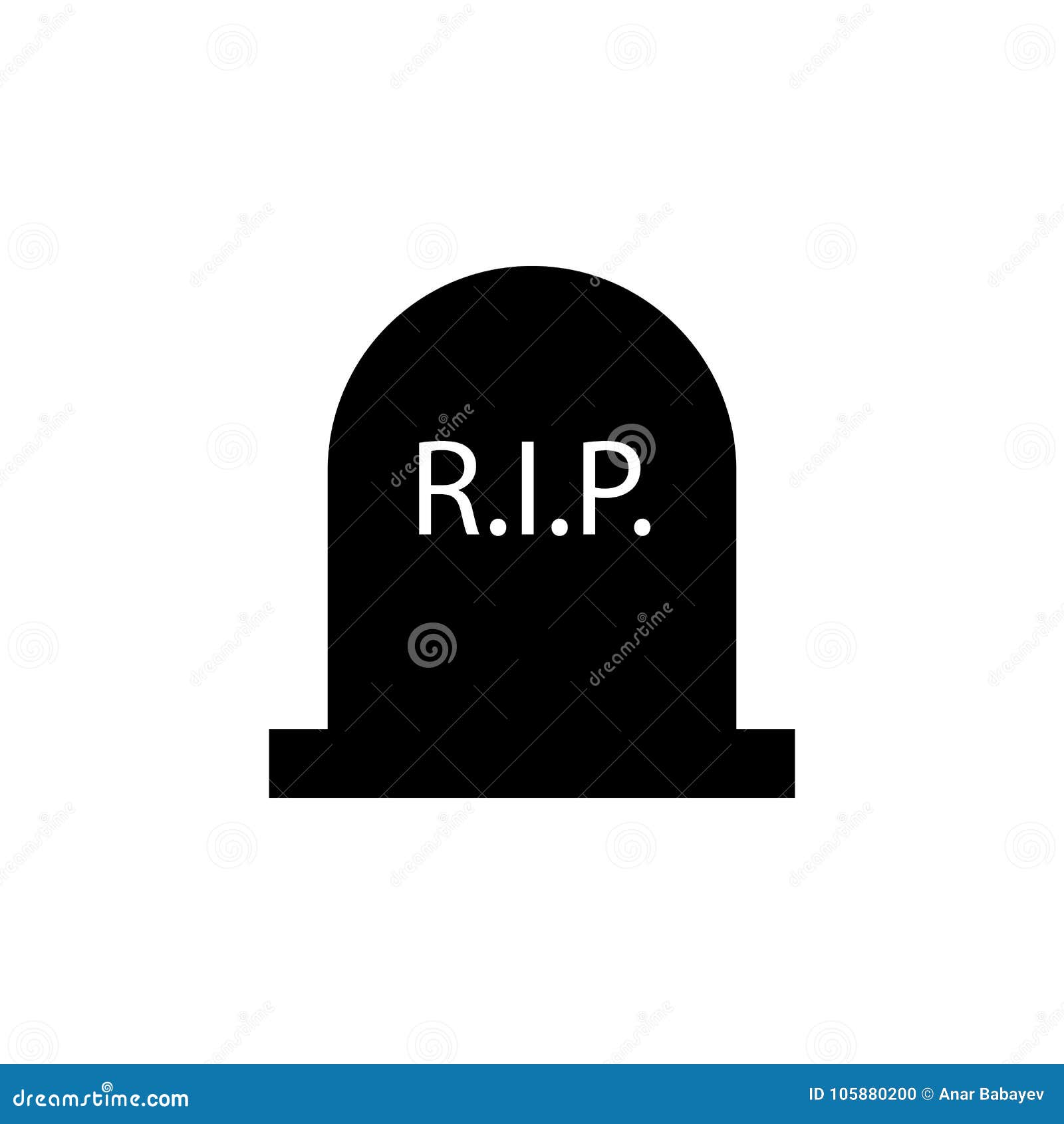 Tombstone vector icon stock vector. Illustration of granite - 105880200