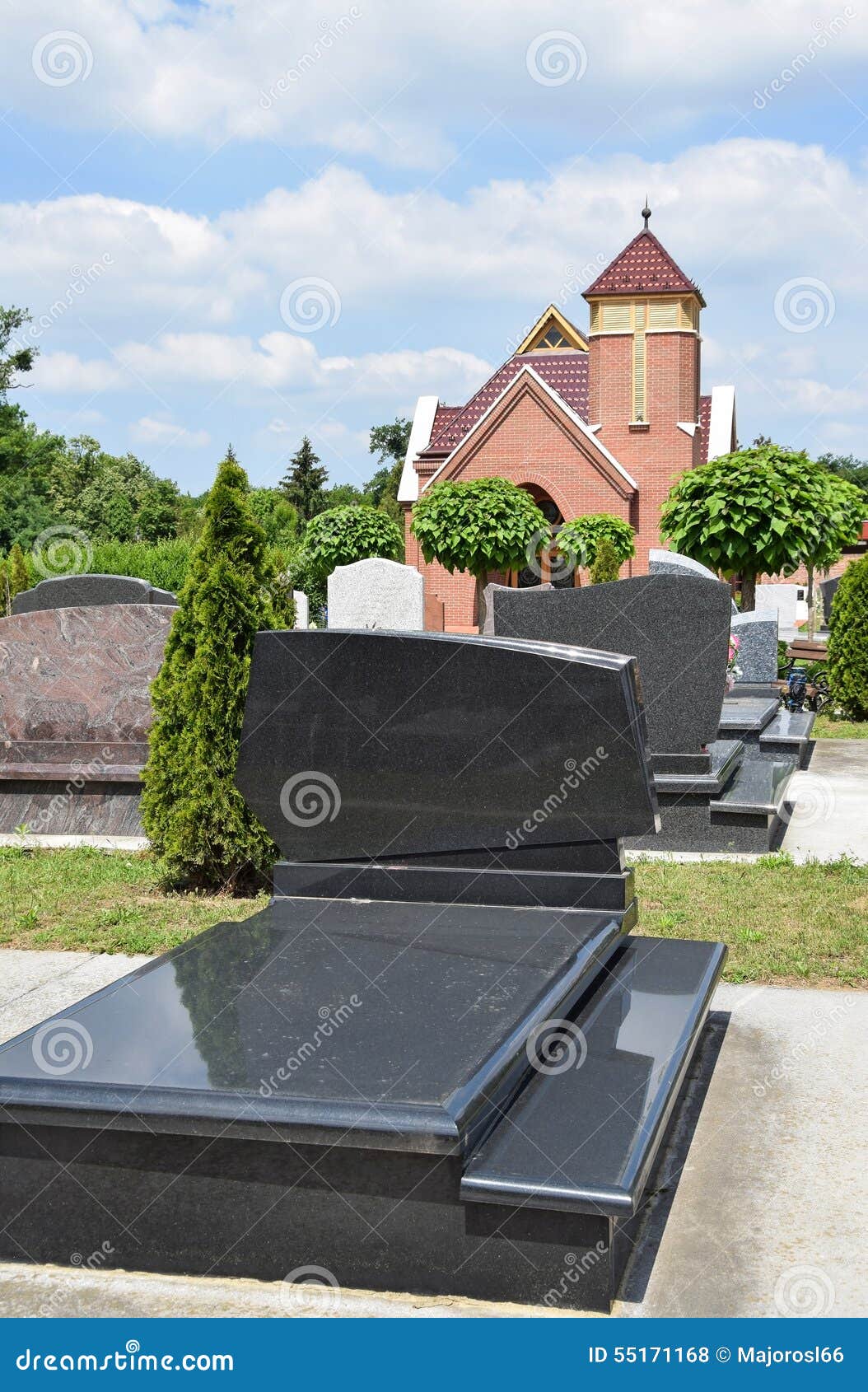 Tombstones in the cemetery stock photo. Image of death - 55171168