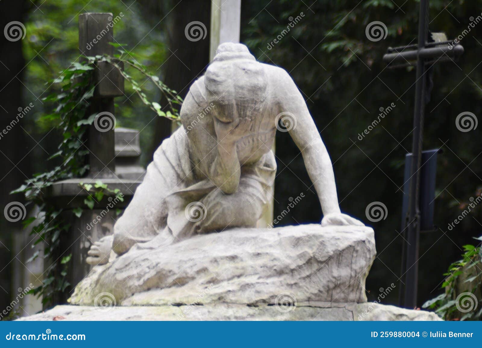 Tombstones from the Grave in the Form of a Weeping Woman Stock Photo ...