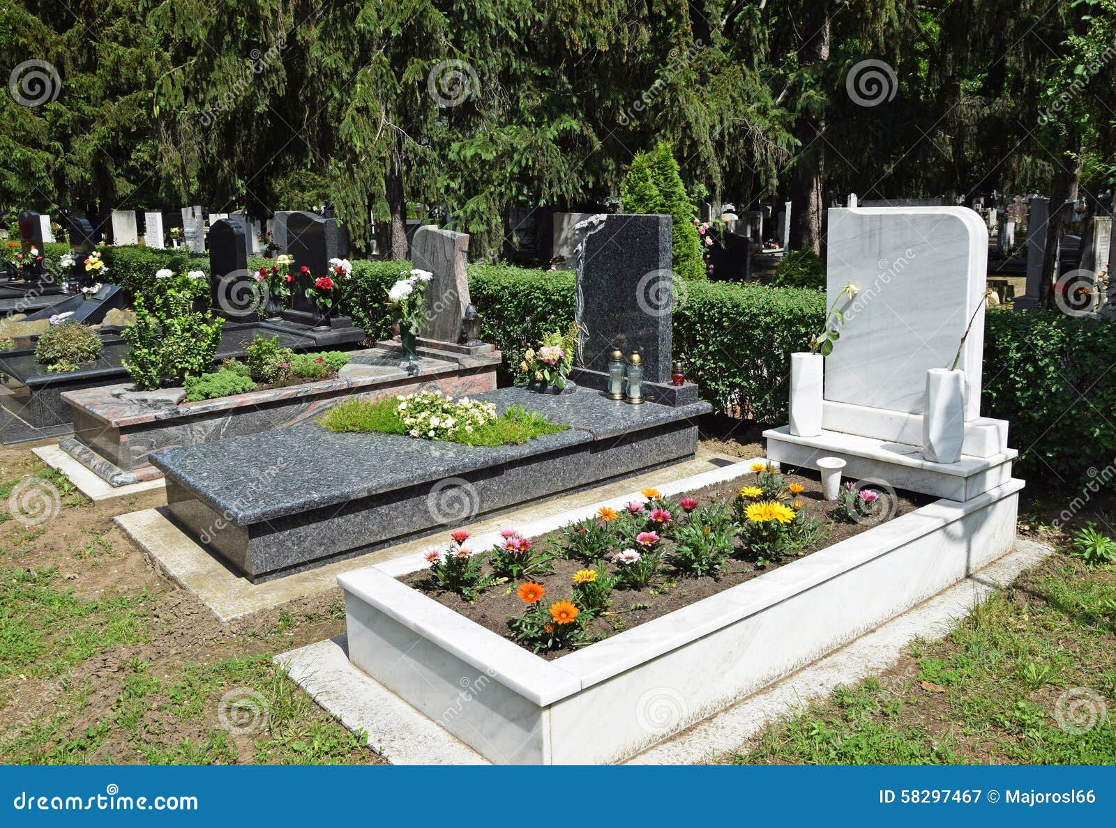 Tombstones in the Public Cemetery Stock Image - Image of place ...