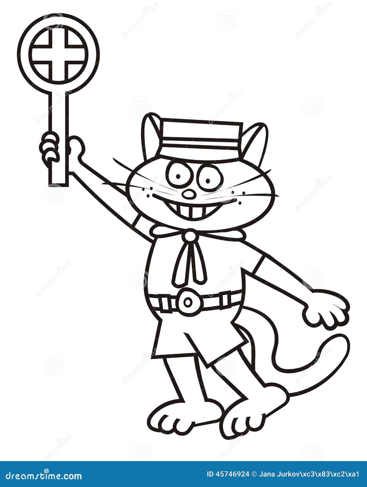 Tomcat, Conductor, Coloring Page, Eps. Vector Illustration ...