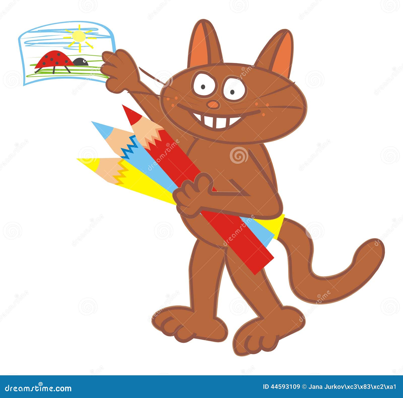 Tomcat and Drawing Page, Vector Illustration Stock Vector ...