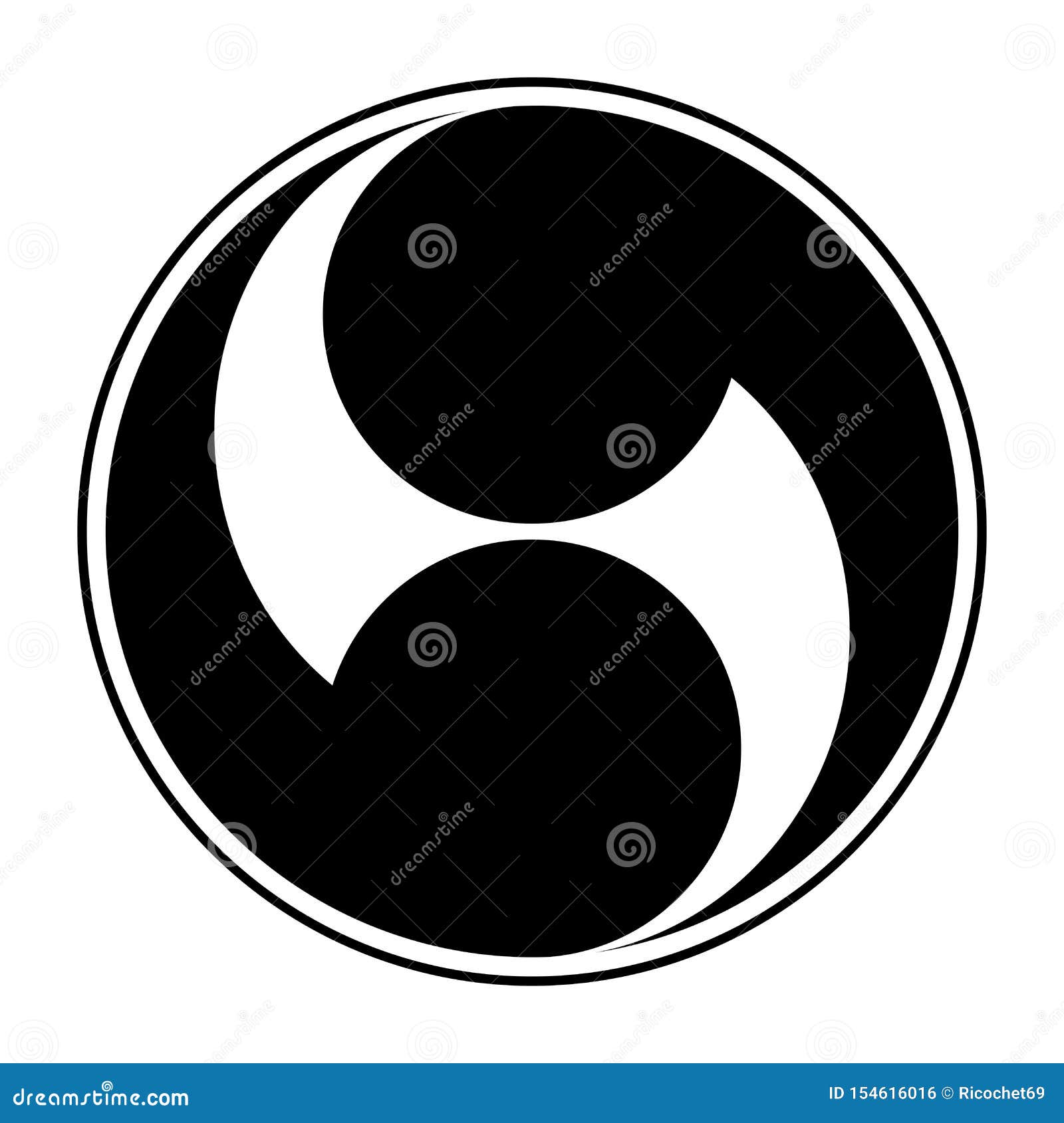 Tomoe Symbol Icon in a Circle Stock Illustration - Illustration of logo ...