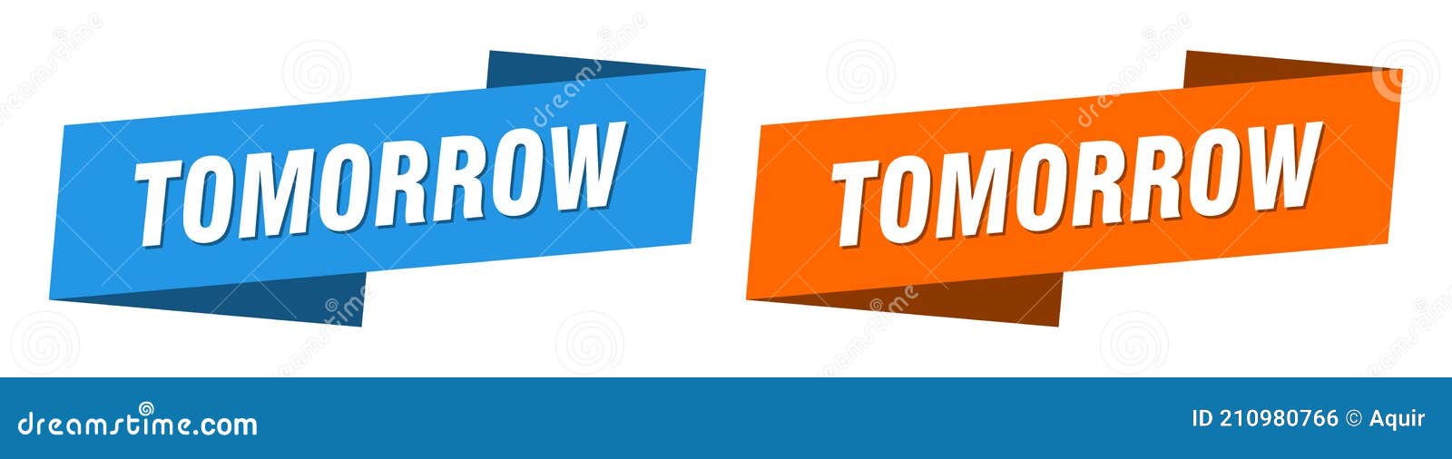 Tomorrow Banner. Tomorrow Ribbon Label Sign Set Stock Vector ...
