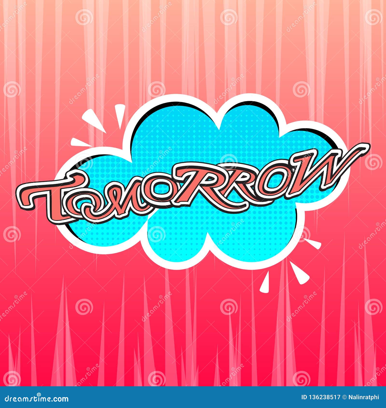 Tomorrow Concept with Comic Text Background Stock Vector - Illustration ...